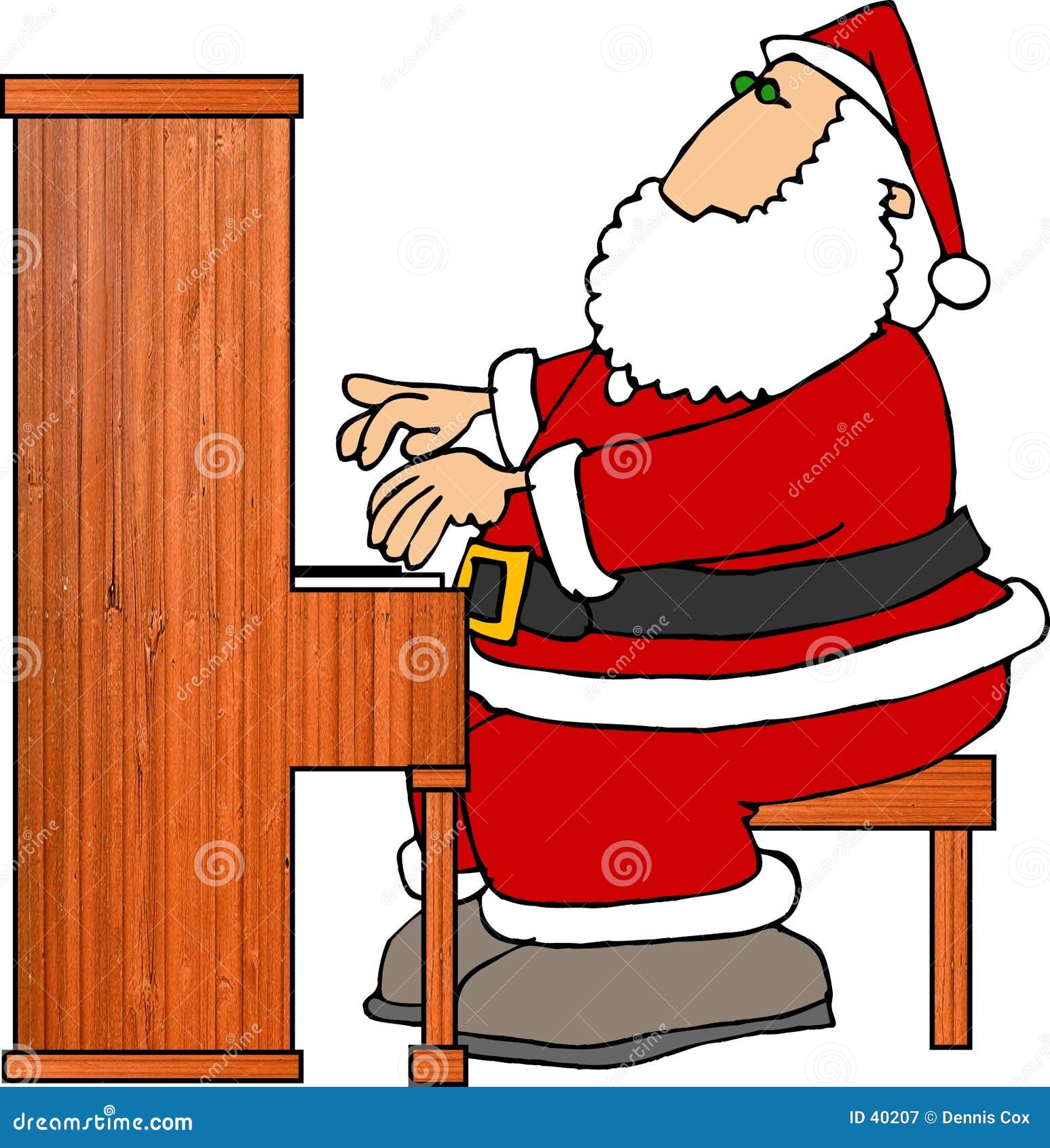 Santa Playing Piano stock illustration. Illustration of keyboard - 40207