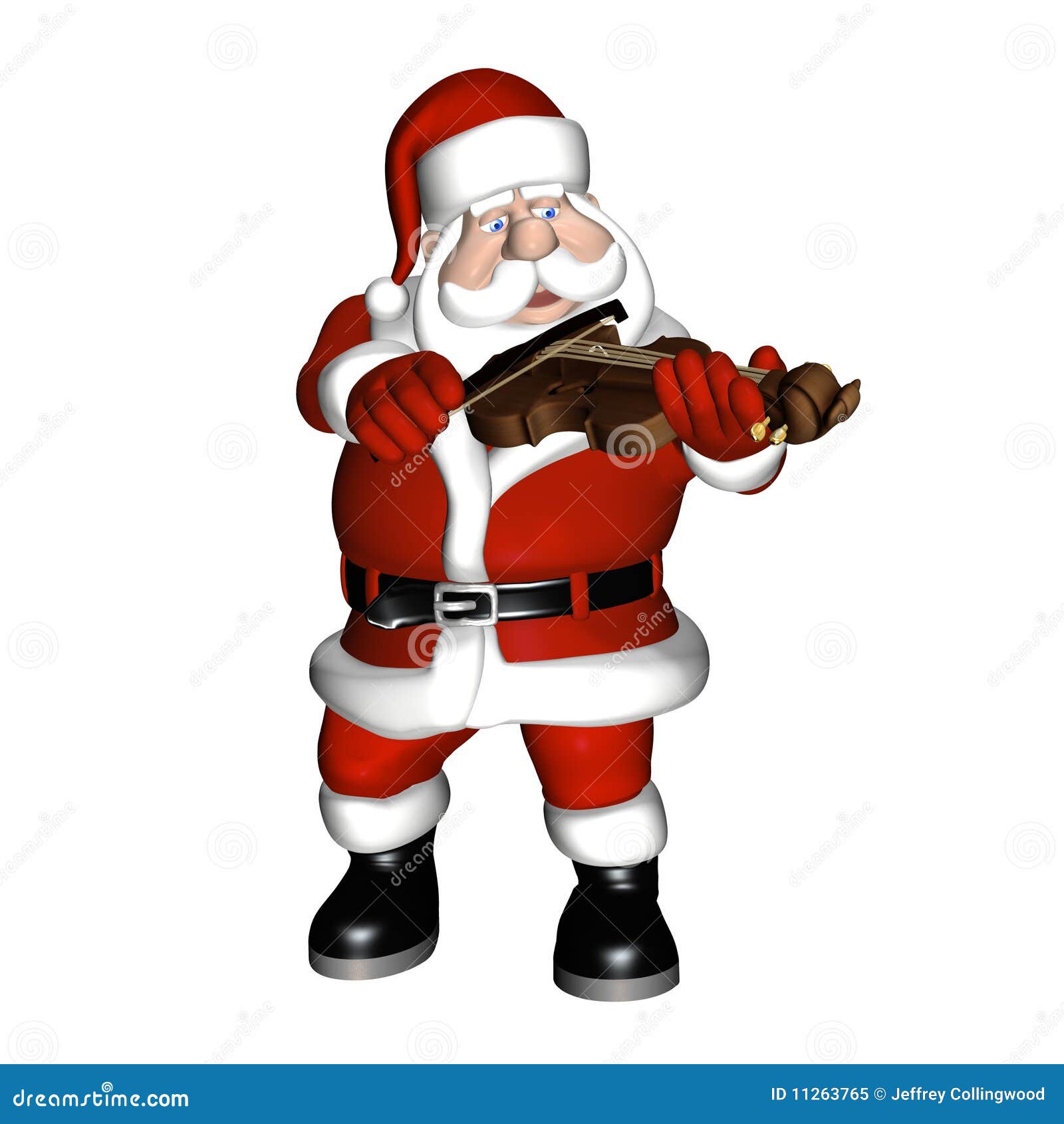 Santa Playing a Violin 1 stock illustration. Illustration of pluck ...