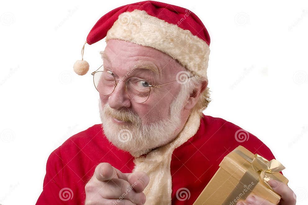 Santa Pointing stock photo. Image of giving, present, december - 342188