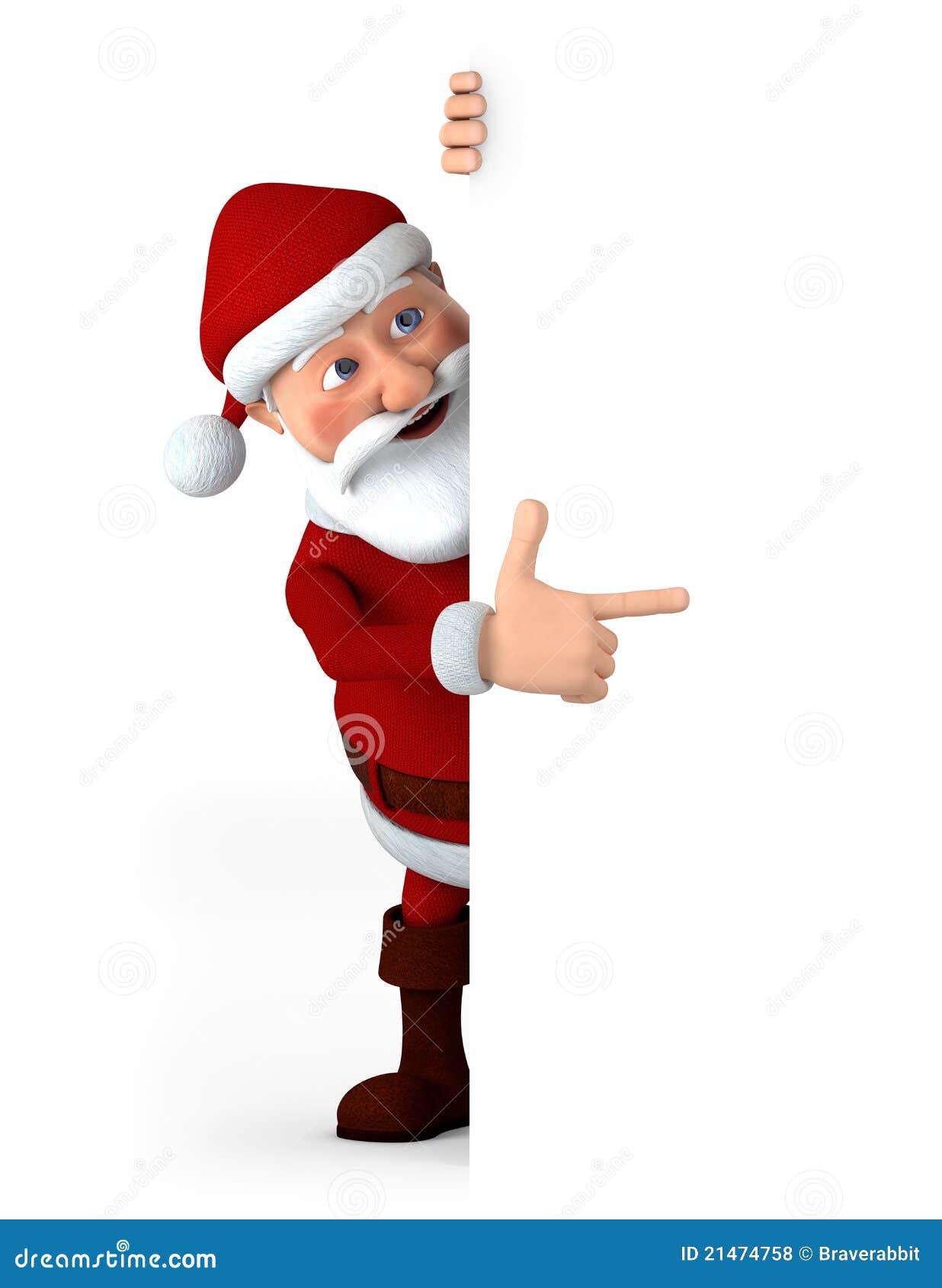 Santa Pointing at Blank Sign Stock Illustration - Illustration of claus ...