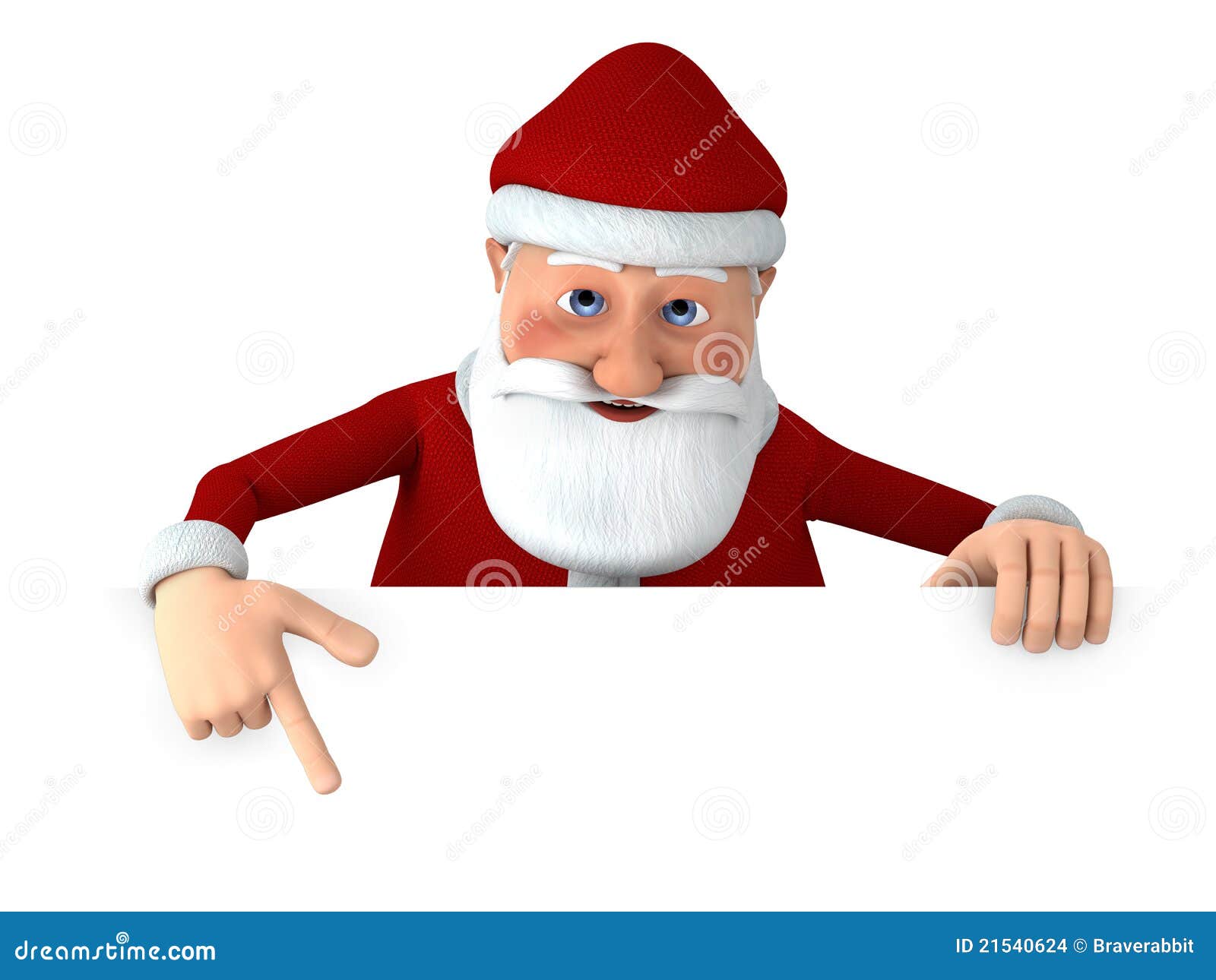 Santa Pointing at Blank Sign Stock Illustration - Illustration of human ...