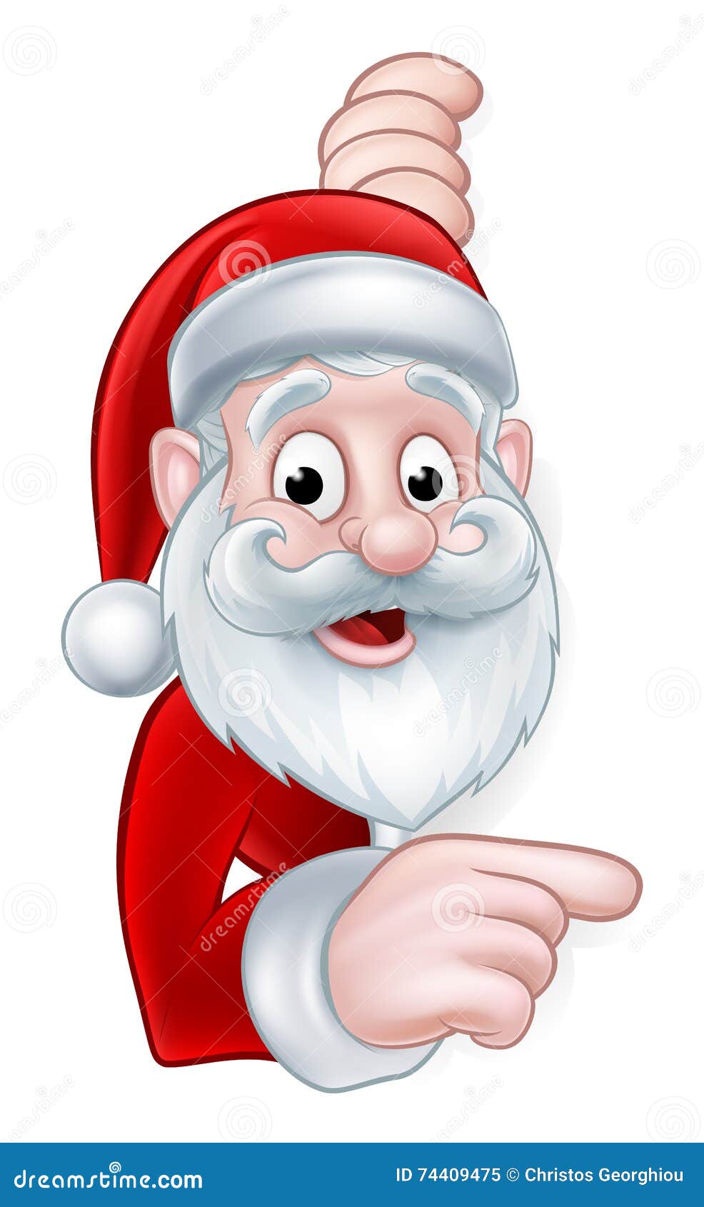 Santa Pointing Cartoon Sign Ilustração do Vetor - Ilustração de sinal ...