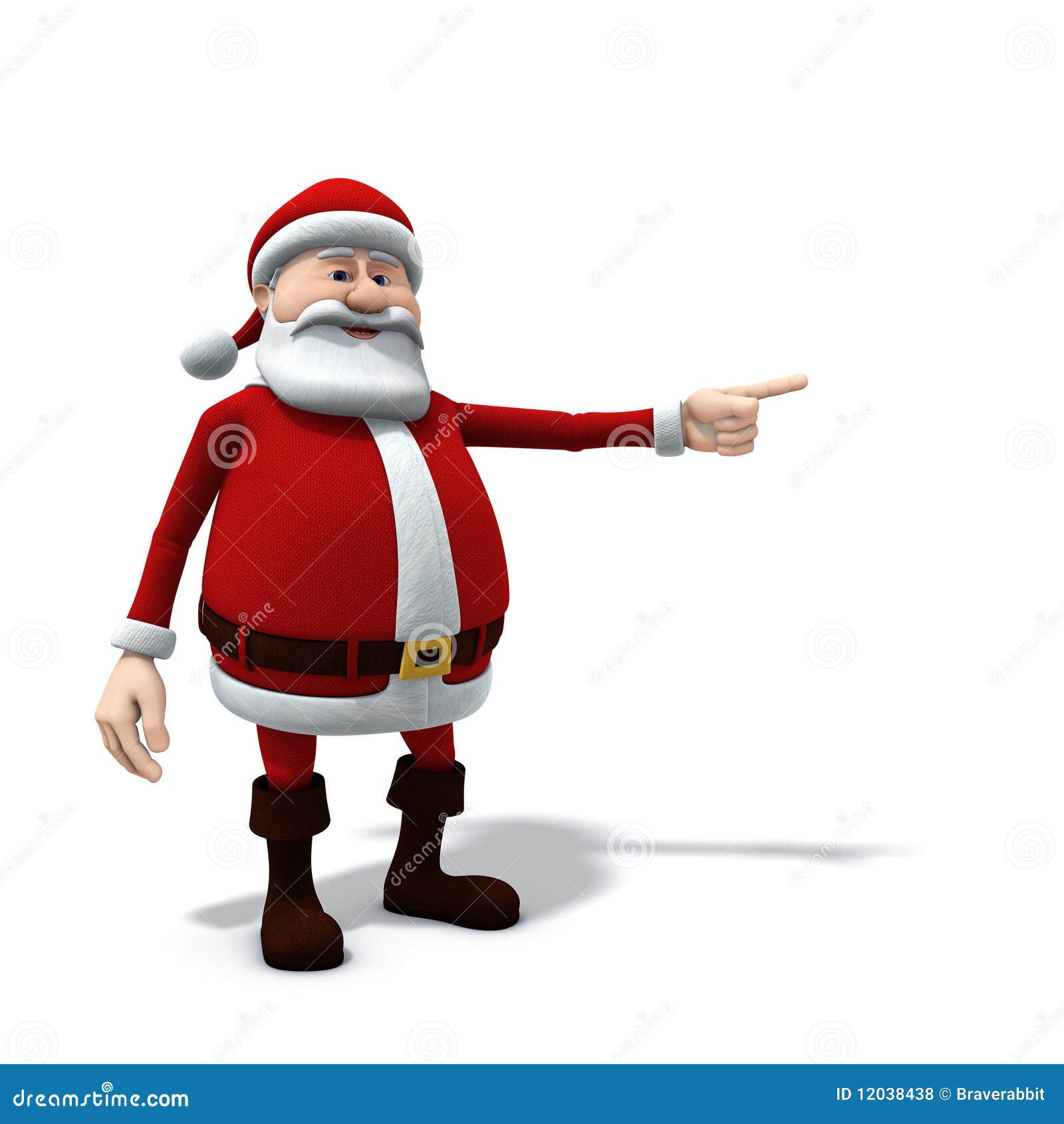 Santa pointing left stock illustration. Illustration of funny - 12038438
