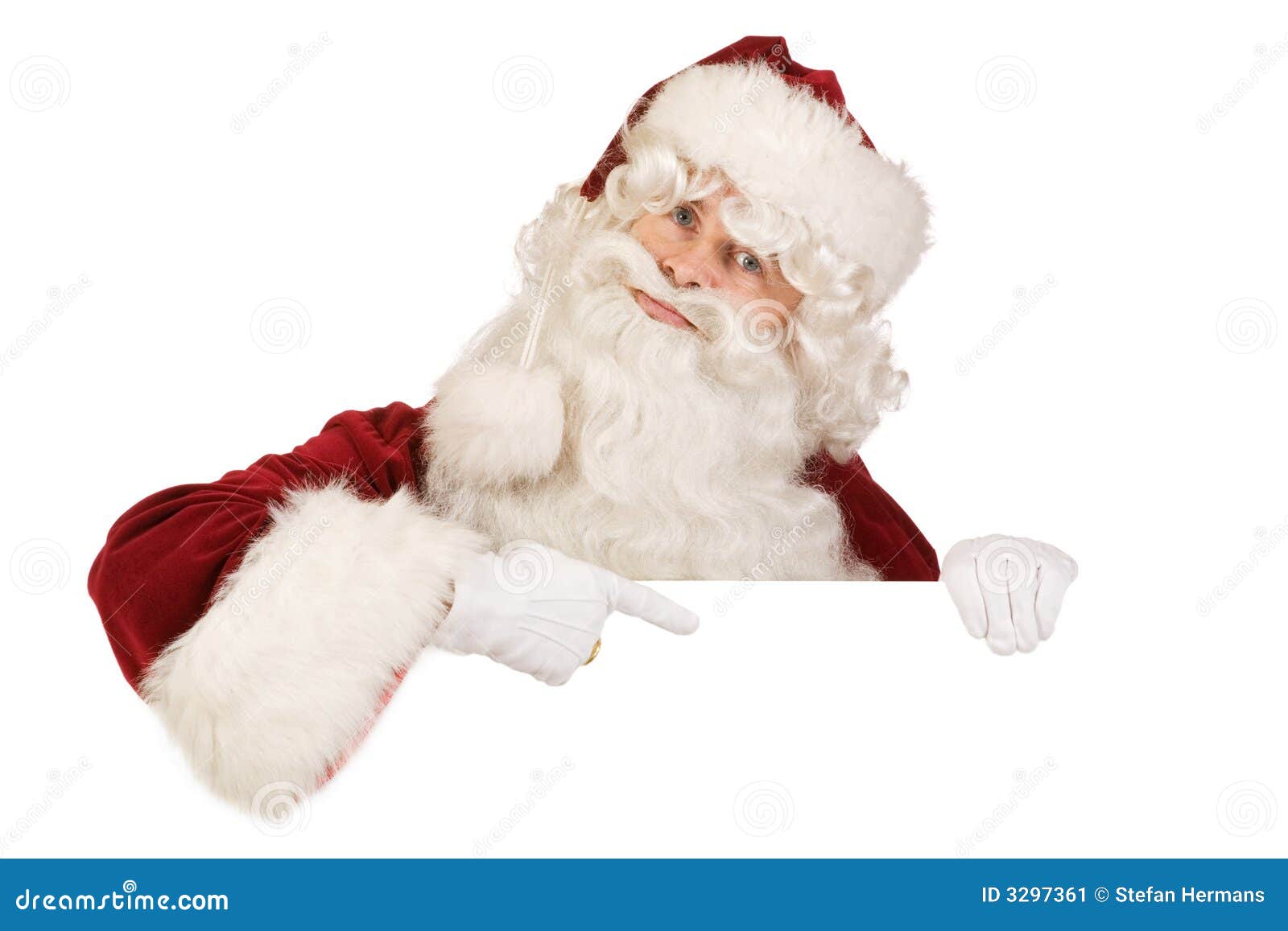 Santa Pointing To Blank Board Stock Image - Image of blank, pointing ...