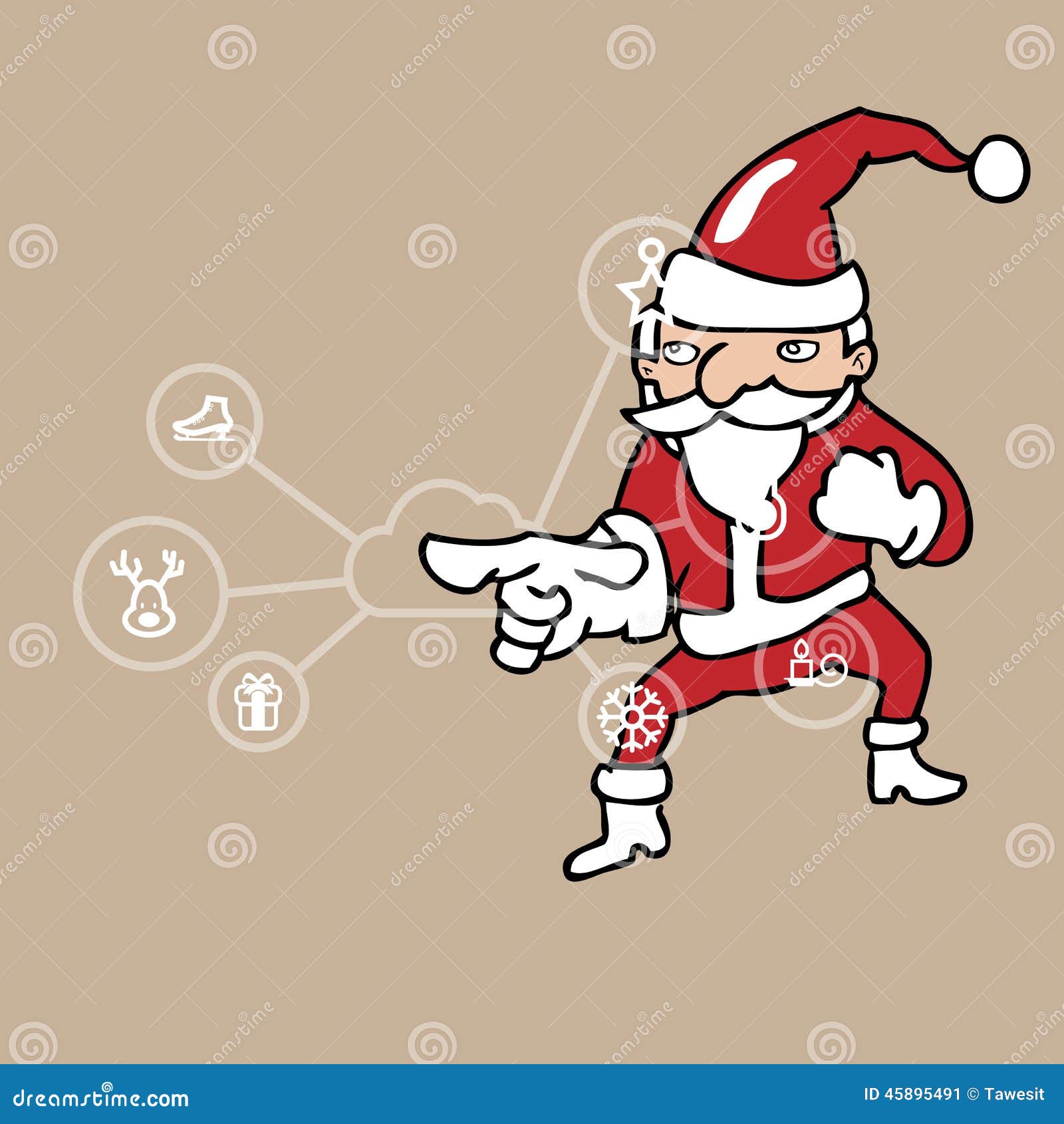Santa pointing stock vector. Illustration of snow, cartoon - 45895491