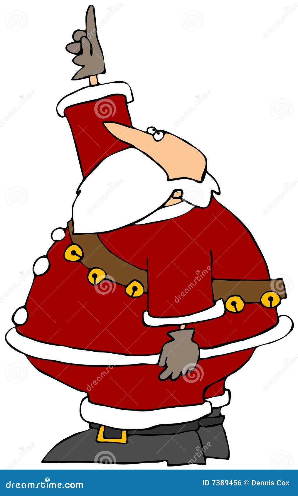 Santa Pointing Up stock illustration. Illustration of christmas - 7389456