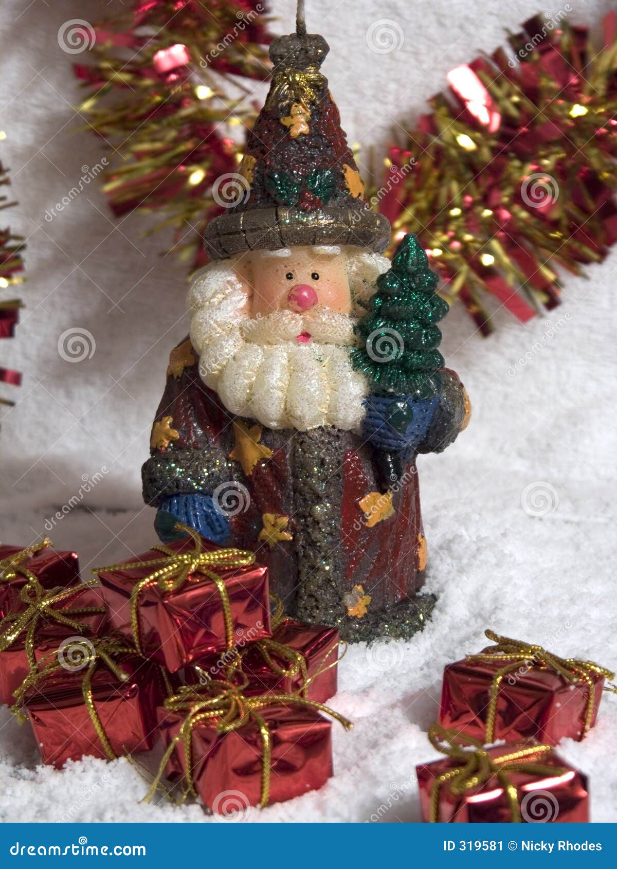 Santa and presents stock image. Image of wrapped, gifts - 319581