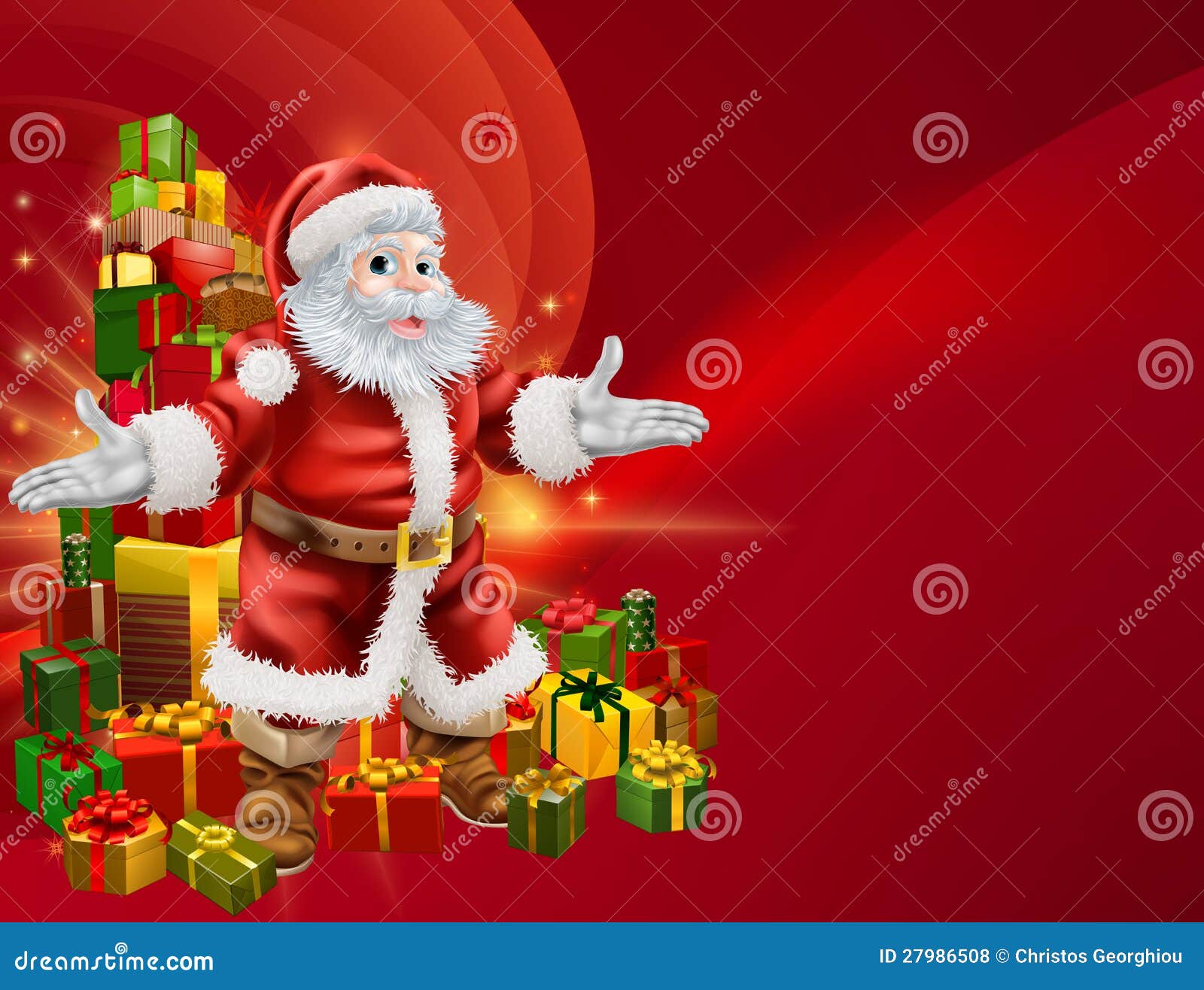 Santa and Presents Background Stock Vector - Illustration of gift ...