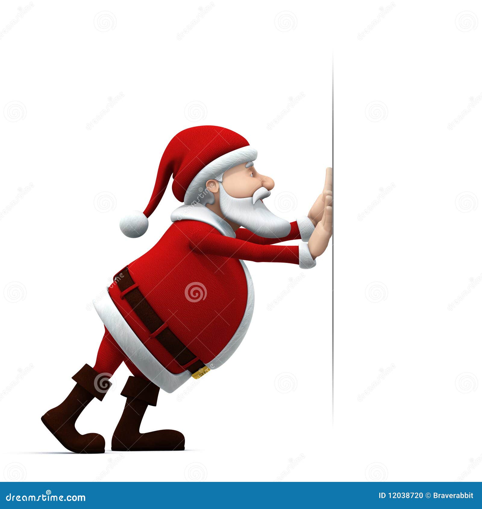Santa pushing stock illustration. Illustration of left - 12038720