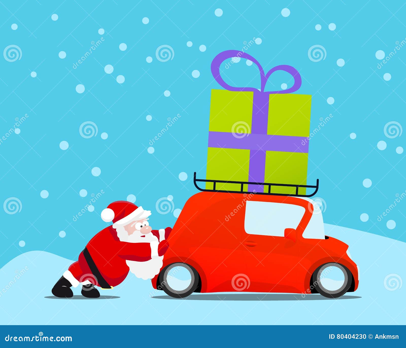 Santa Pushing Royalty-Free Cartoon | CartoonDealer.com #12038720