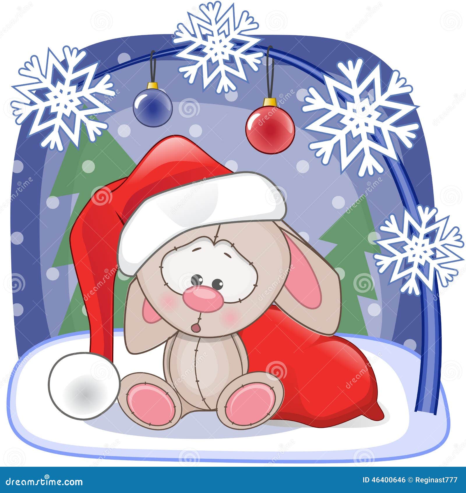 Santa Rabbit stock vector. Illustration of santa, painting - 46400646