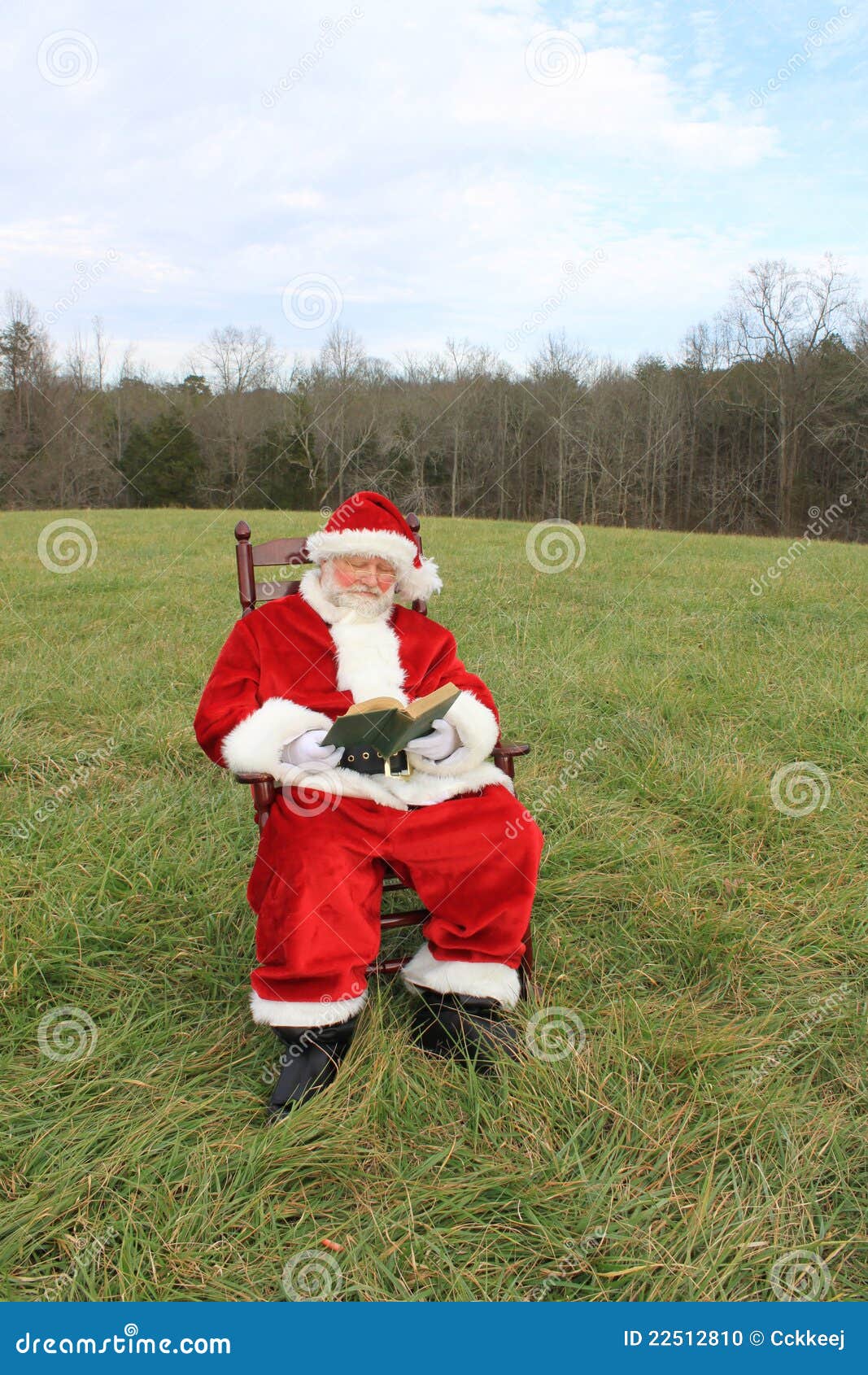 Santa Reading in the Field stock photo. Image of nature - 22512810