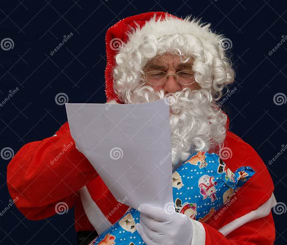 Santa reading a list stock image. Image of modern, tradition - 2952719