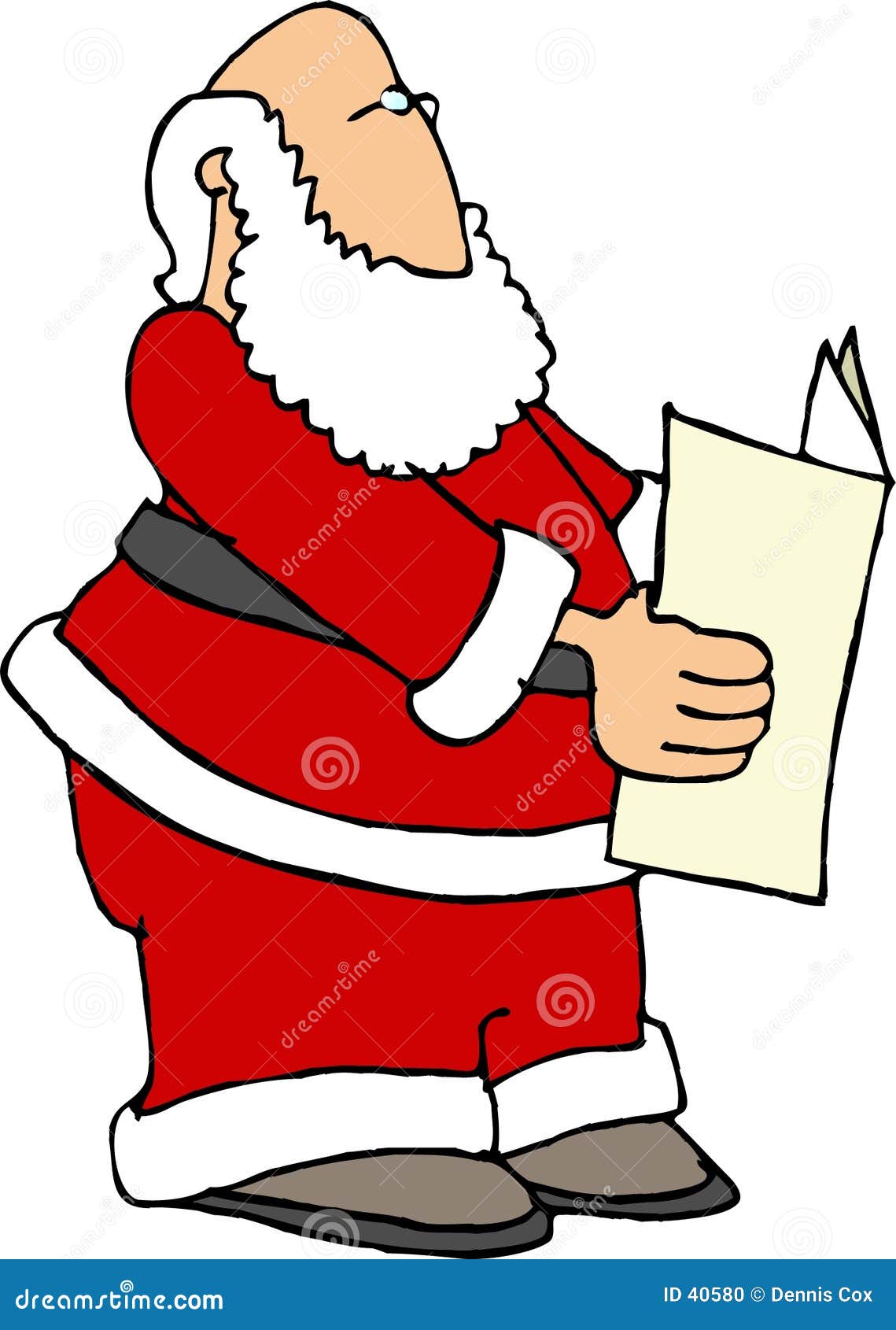 Santa Reading the Paper stock illustration. Illustration of nick - 40580
