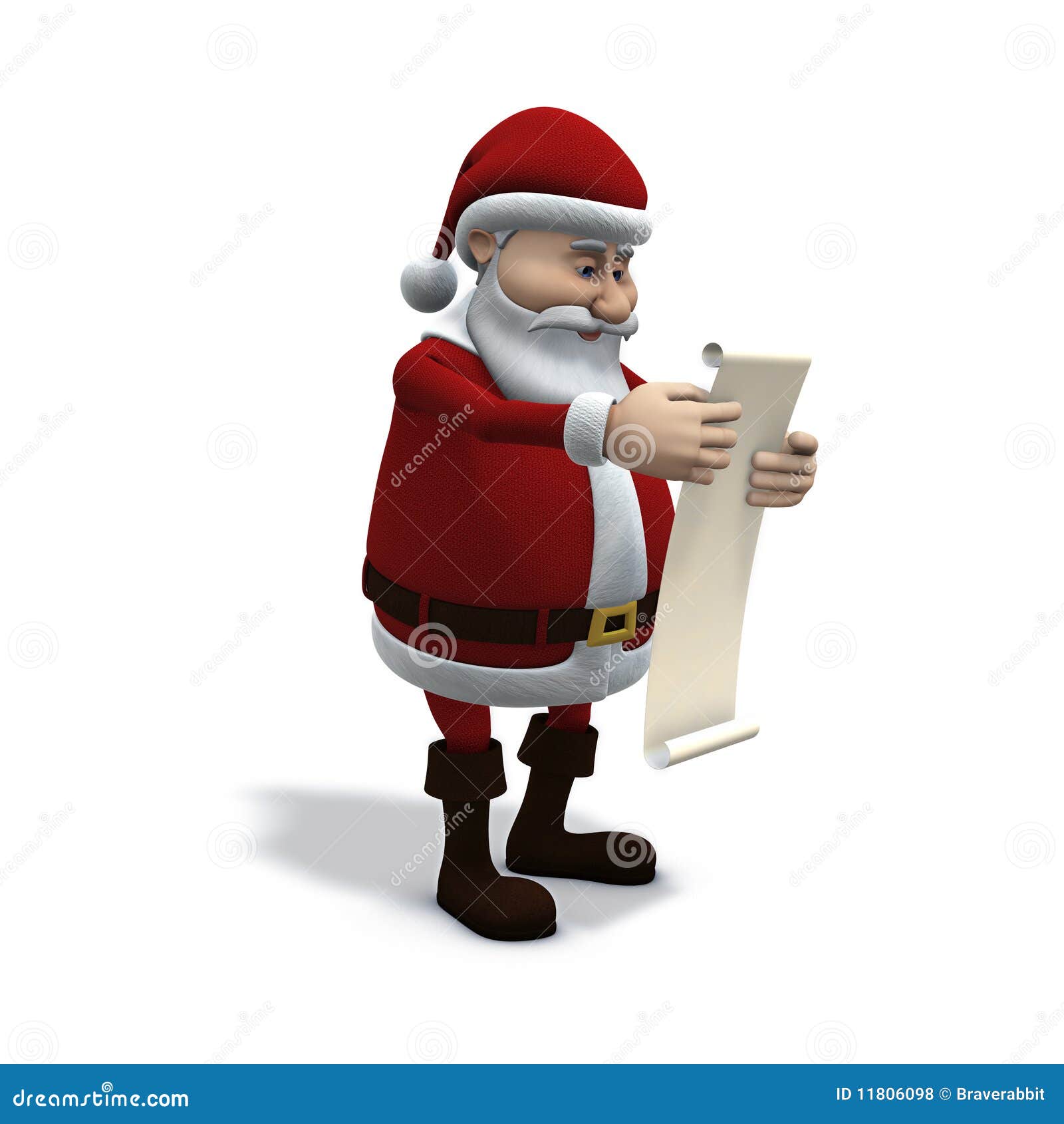 Santa reading wishlist stock illustration. Illustration of individual ...