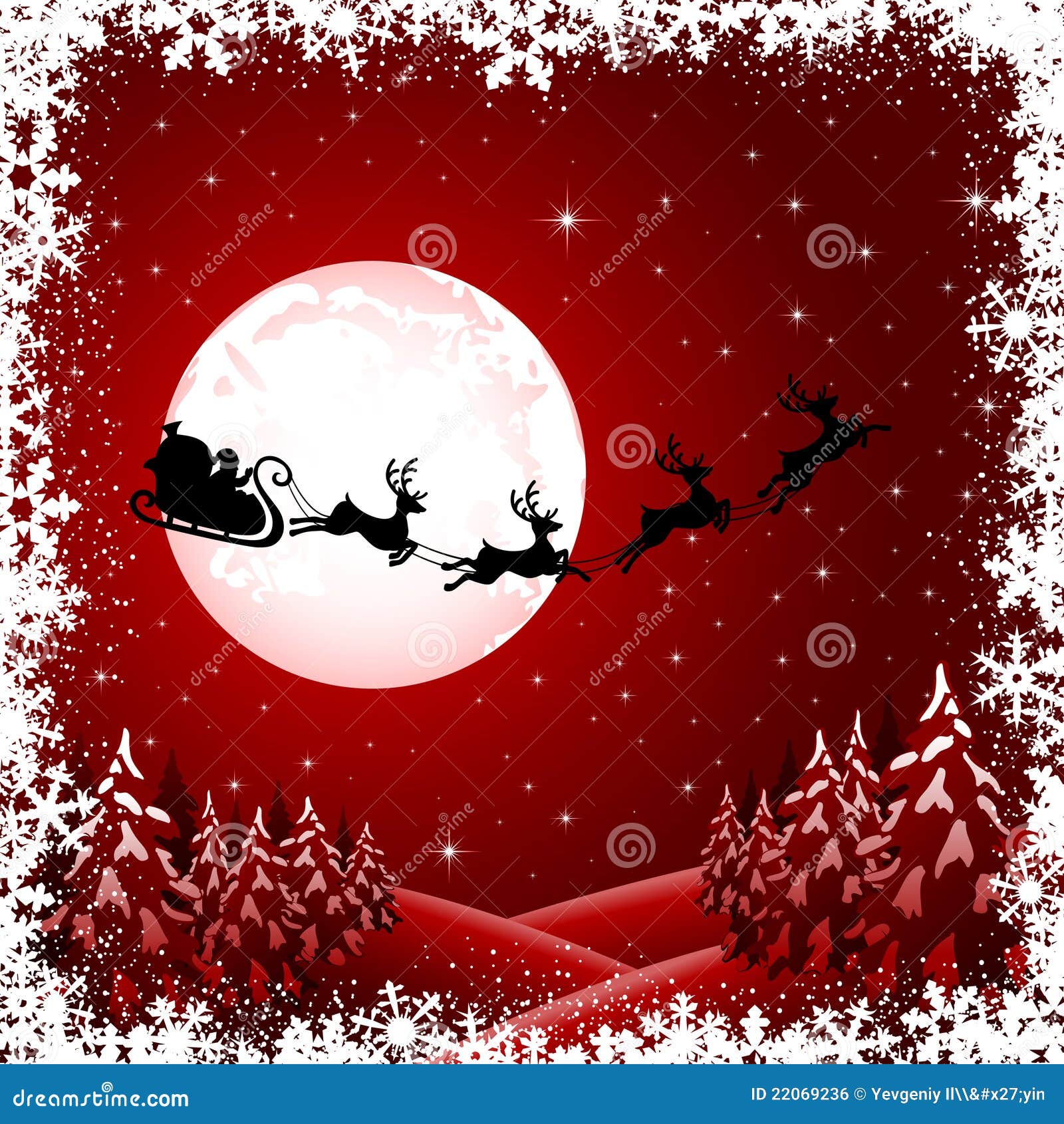 Santa on red background stock vector. Illustration of gift - 22069236