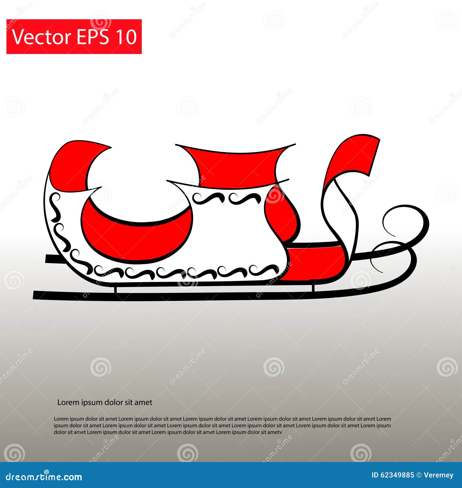 Santa Red Sledge Elegant Icon Stock Vector - Illustration of icon ...