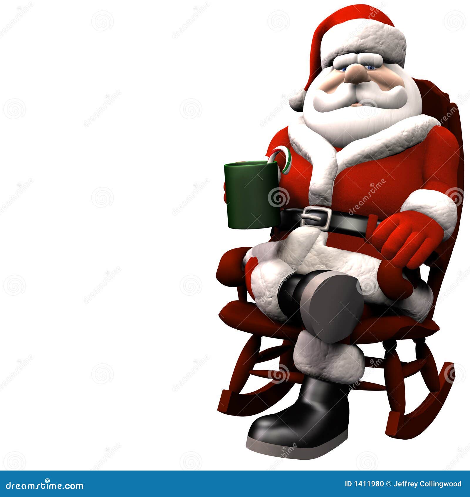 Santa Relaxing 1 stock illustration. Illustration of santa - 1411980