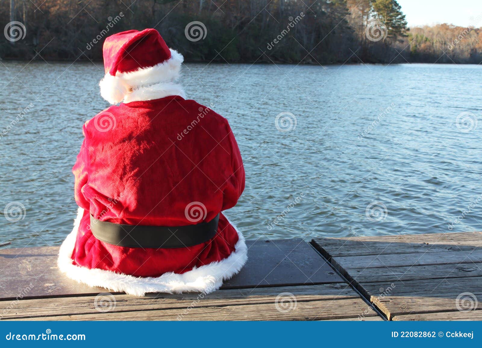Santa Resting on the Dock stock photo. Image of celebration - 22082862
