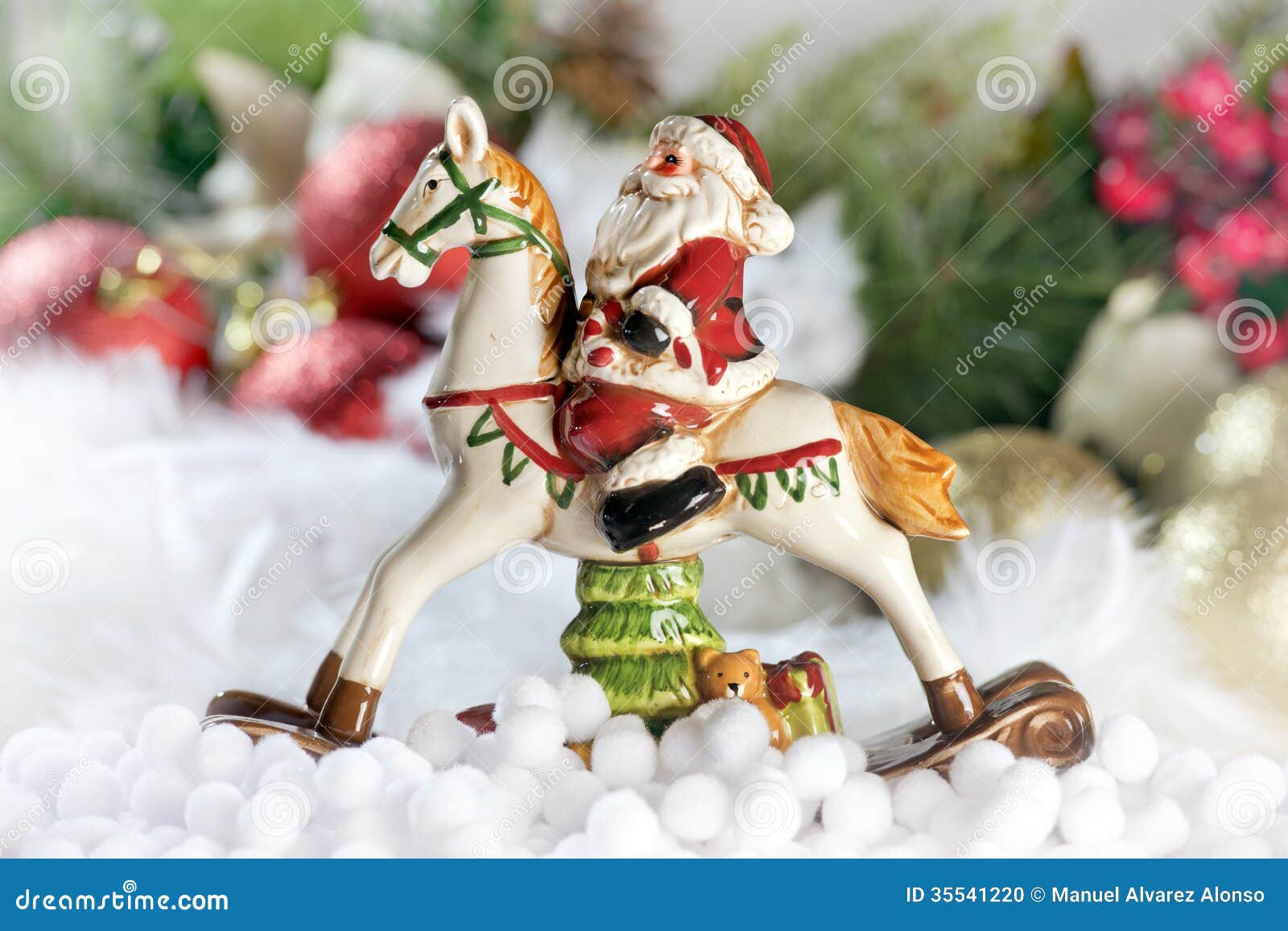 Santa riding a horse stock photo. Image of north, advertizing - 35541220