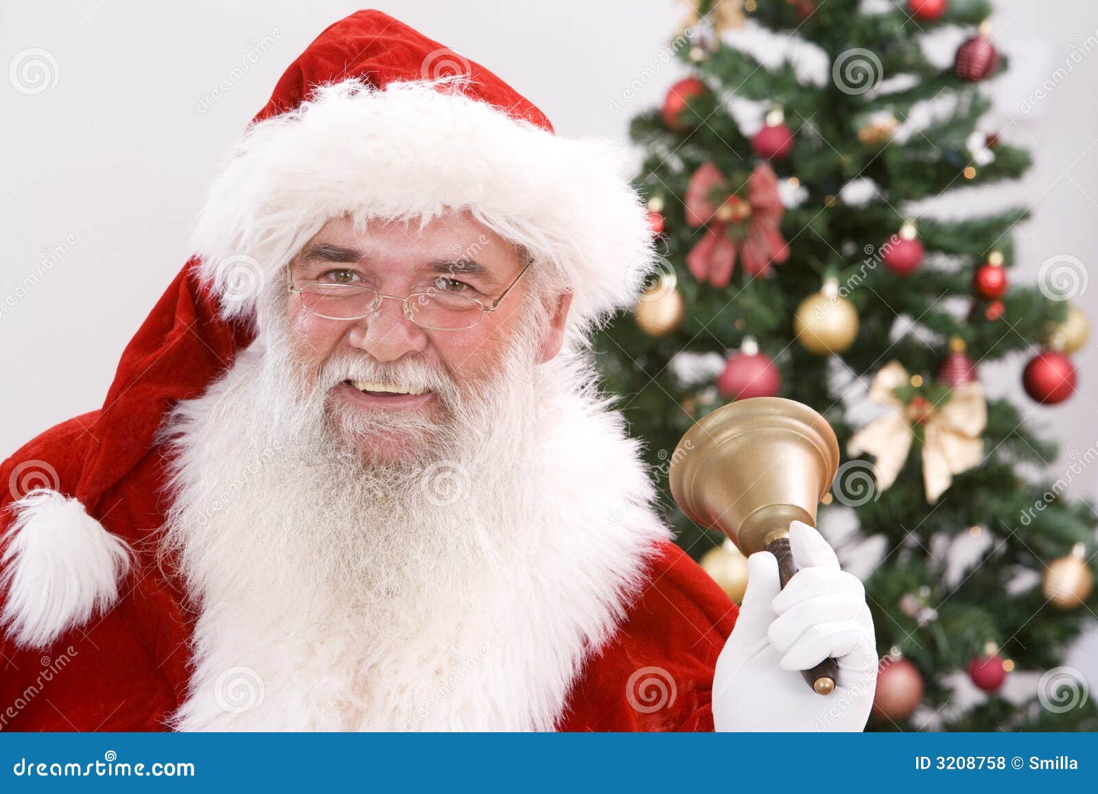 Santa ringing his bell stock photo. Image of ornament - 3208758