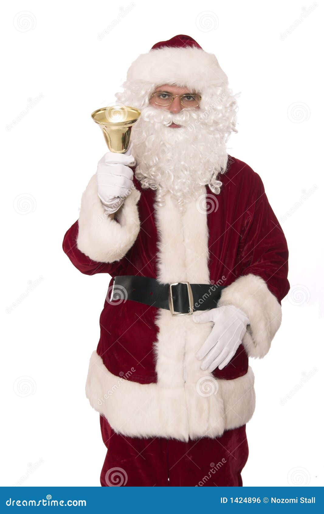 Santa rings bell stock photo. Image of claus, ring, christmas - 1424896