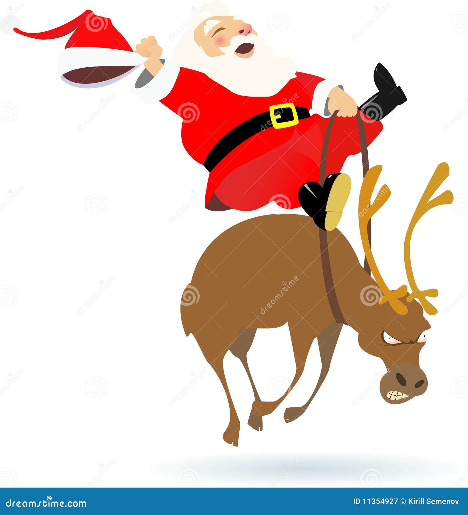 Santa rodeo stock vector. Illustration of animals, holiday - 11354927