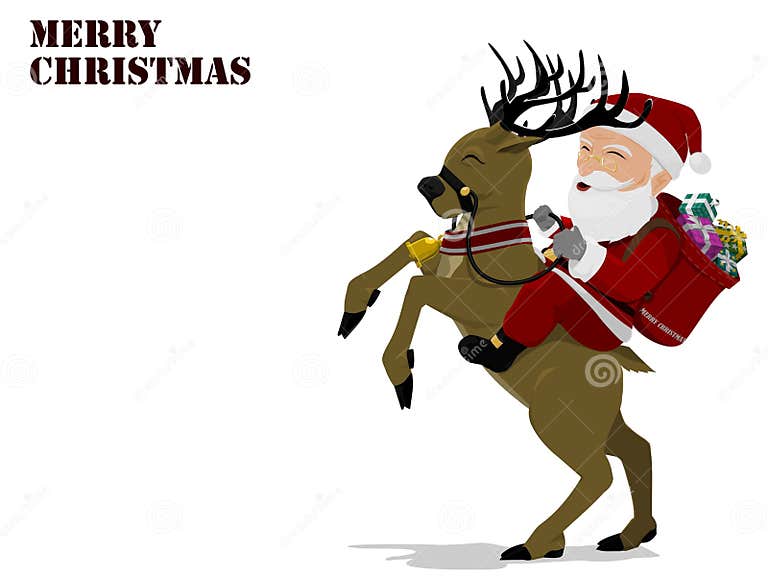 Santa Rodeo ilustración del vector. Ilustración de ciervos - 80554482