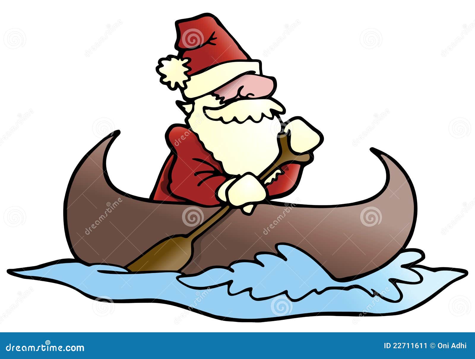 Santa row boat stock illustration. Illustration of exciting - 22711611