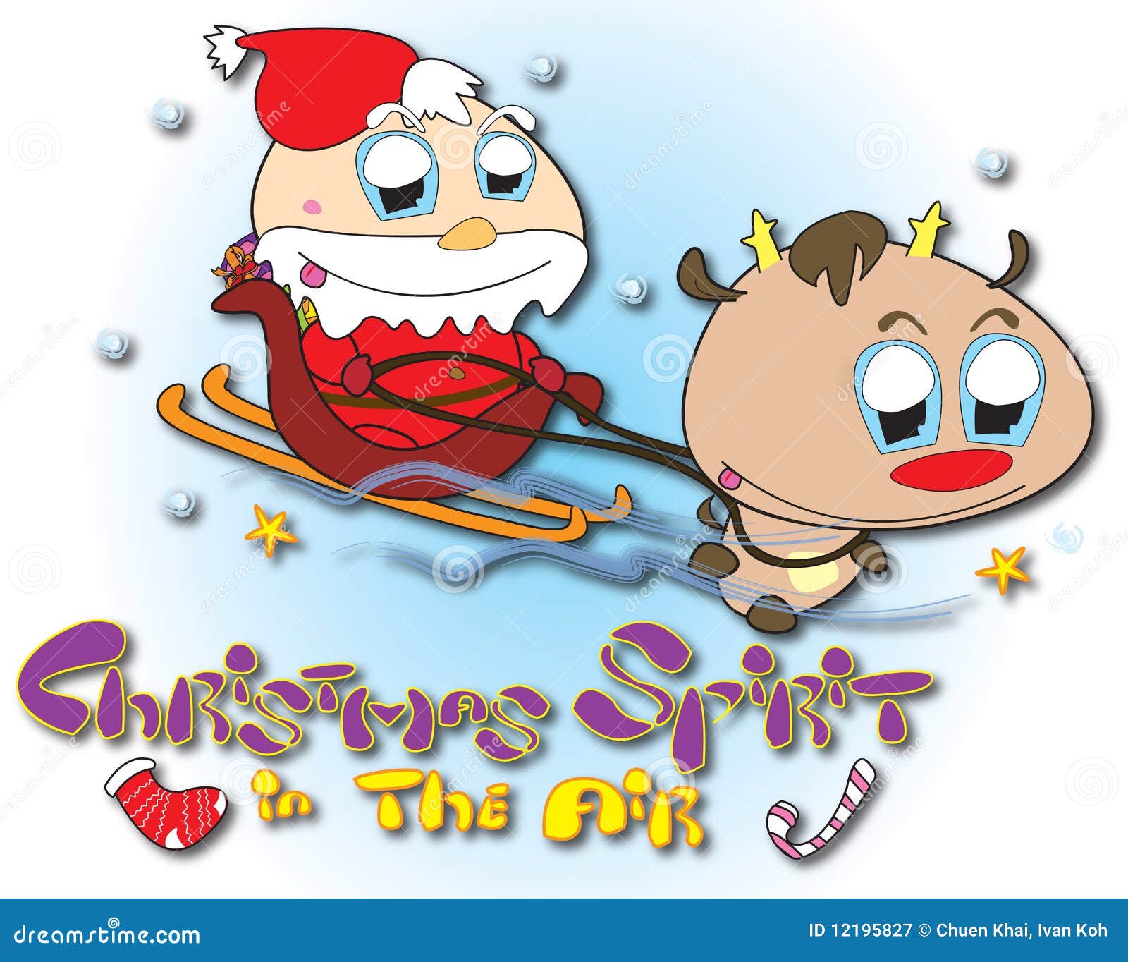 Santa & Rudolph Cartoon Stock Image | CartoonDealer.com #20526193