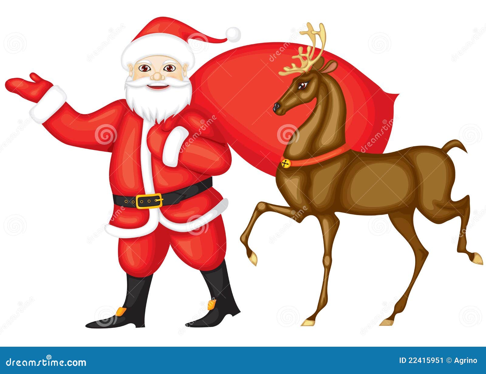 Santa and Rudolph stock vector. Illustration of winter - 22415951
