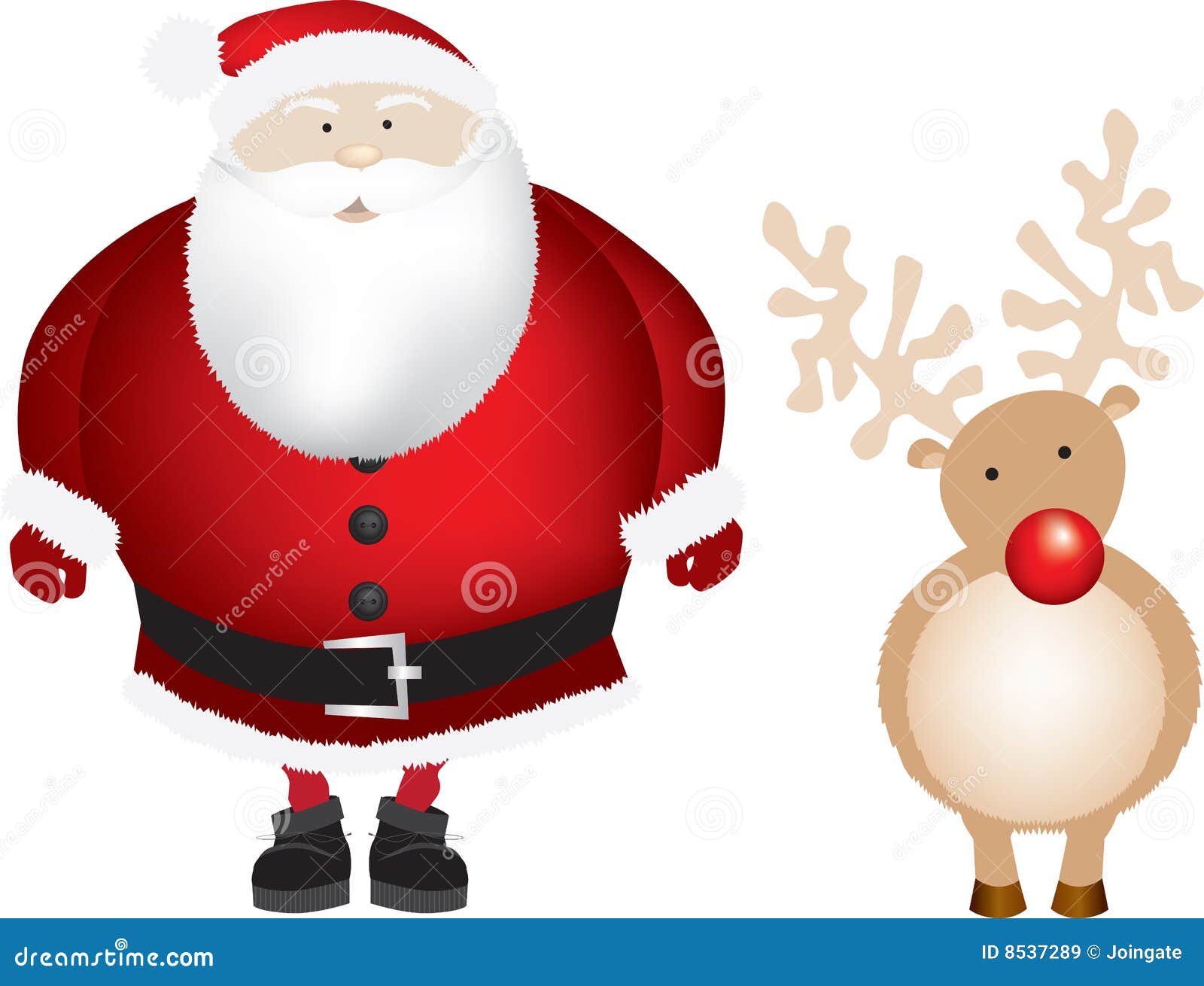 Santa and rudolph isolated stock vector. Illustration of close - 8537289