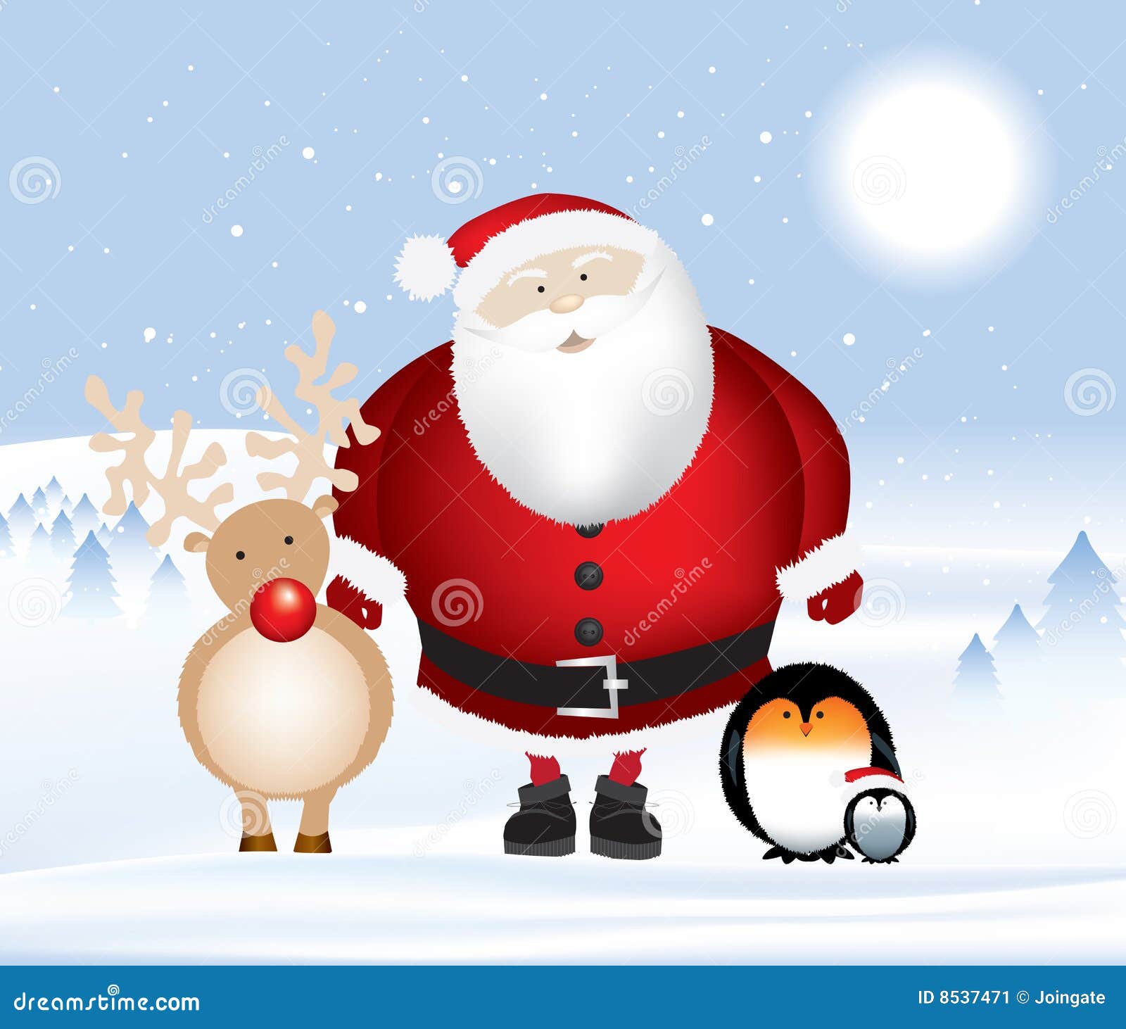 Santa & Rudolph Cartoon Stock Image | CartoonDealer.com #20526193