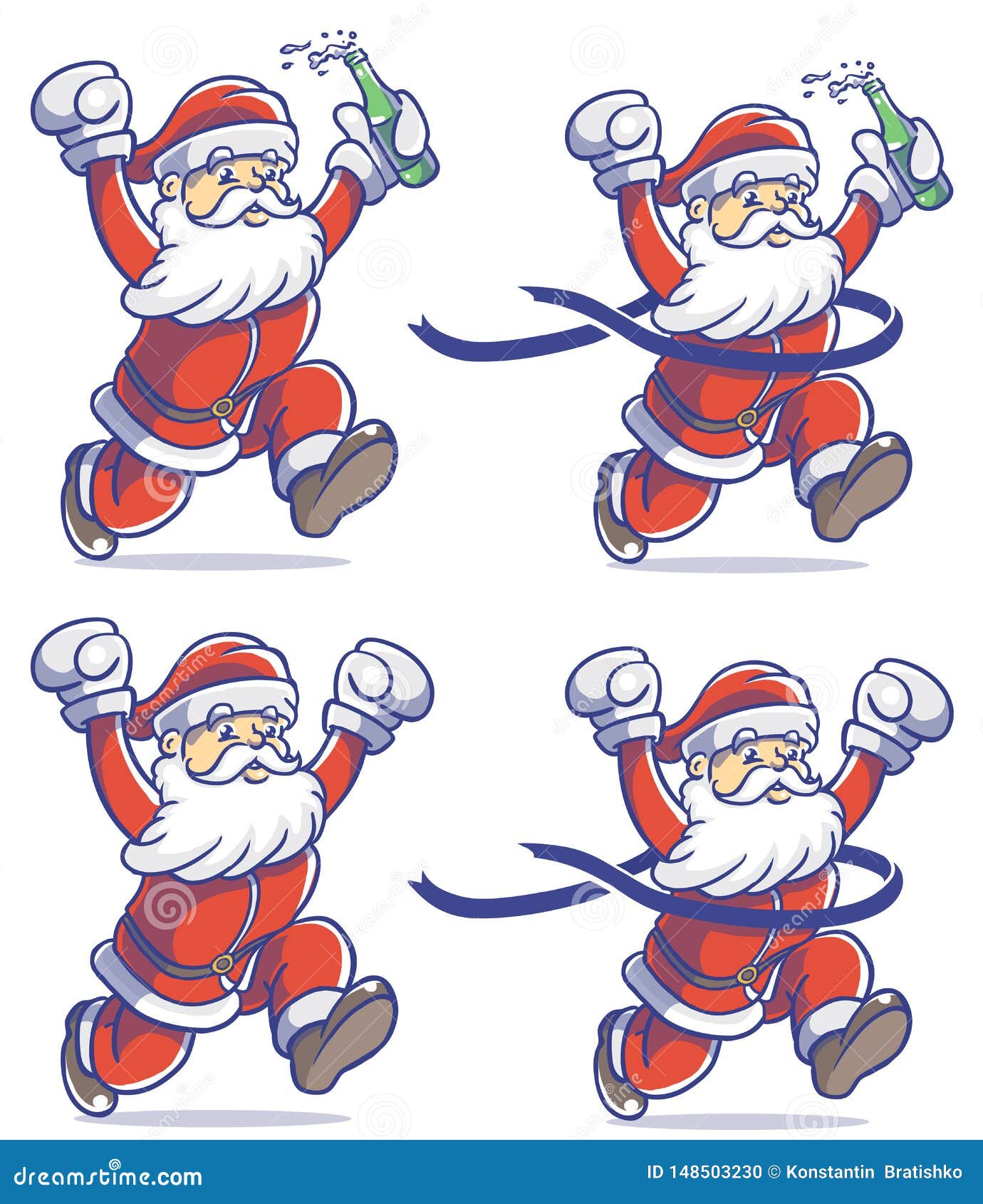 Santa running logo stock illustration. Illustration of winter - 148503230