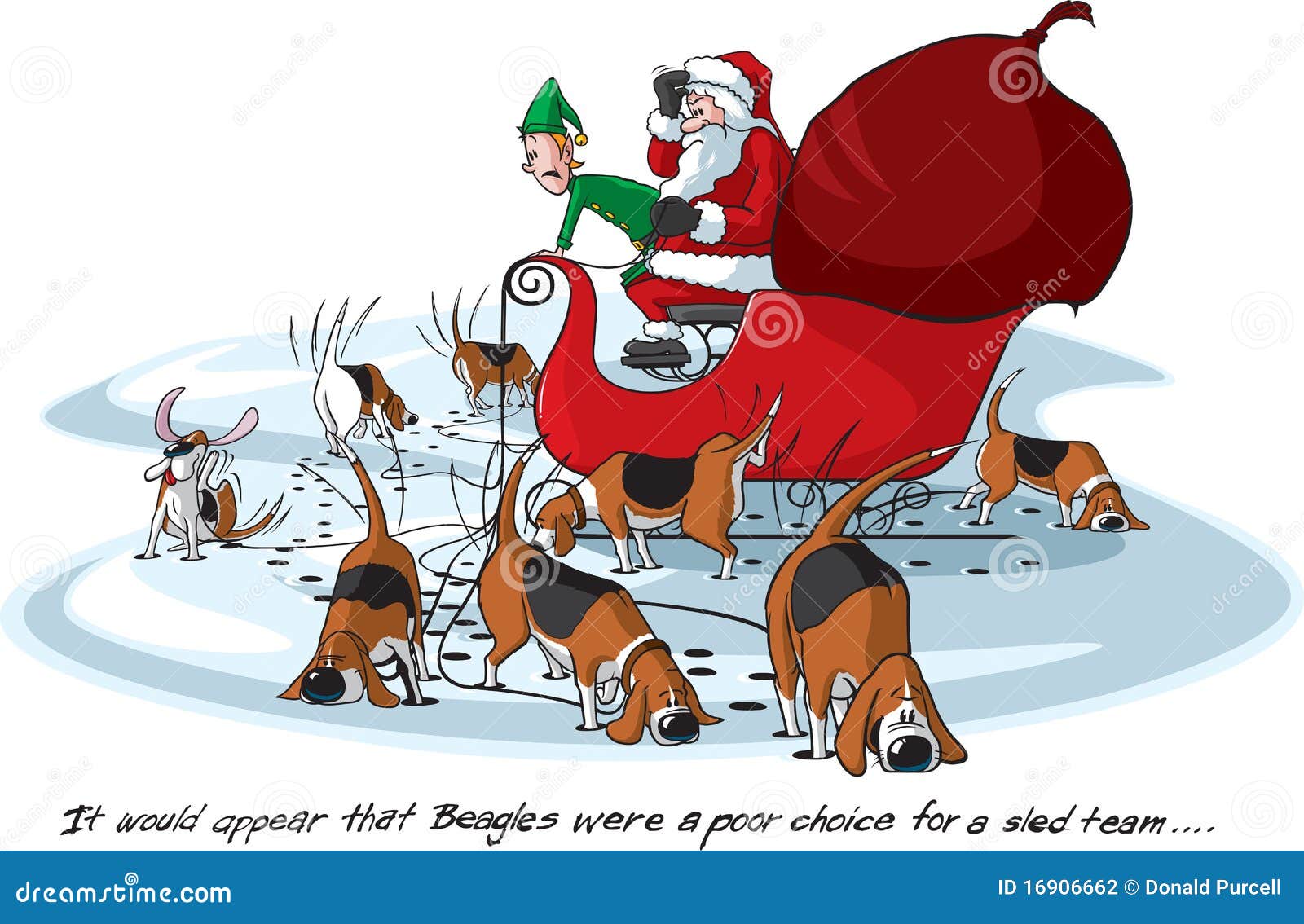 Santas Beagles stock vector. Illustration of holiday - 16906662