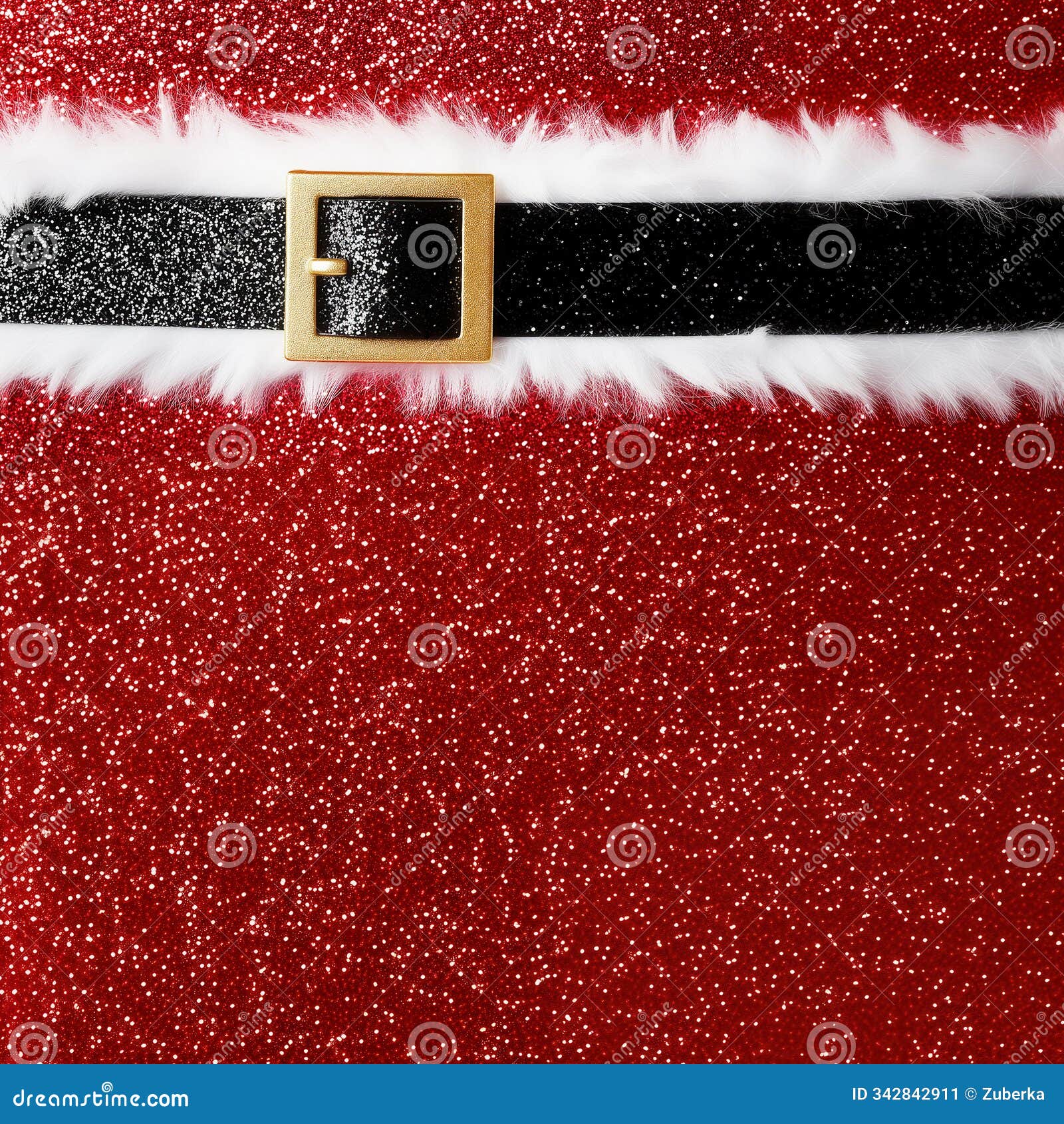 Santa S Belt on Red Glitter Background Stock Illustration ...