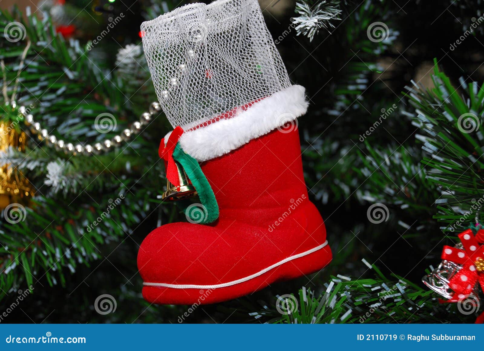Santa s boot stock image. Image of holly, isolation, seasonal - 2110719