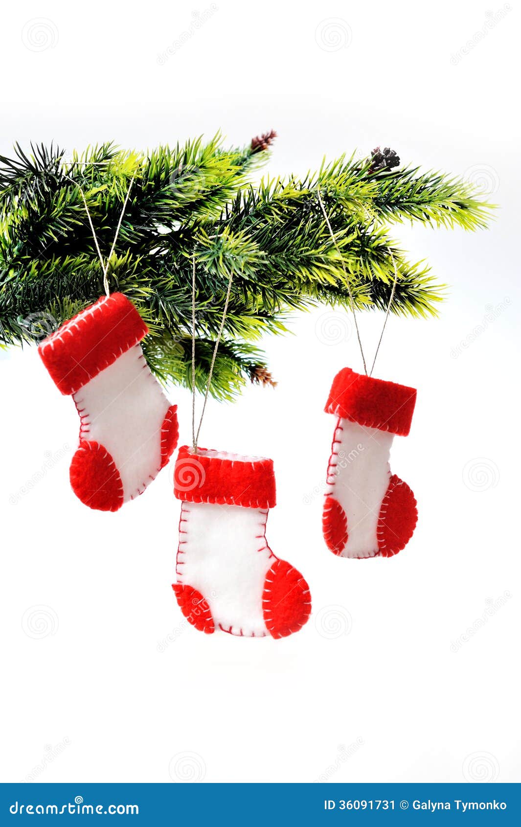 Santa S Boots on Christmas Tree Stock Image - Image of shoes ...