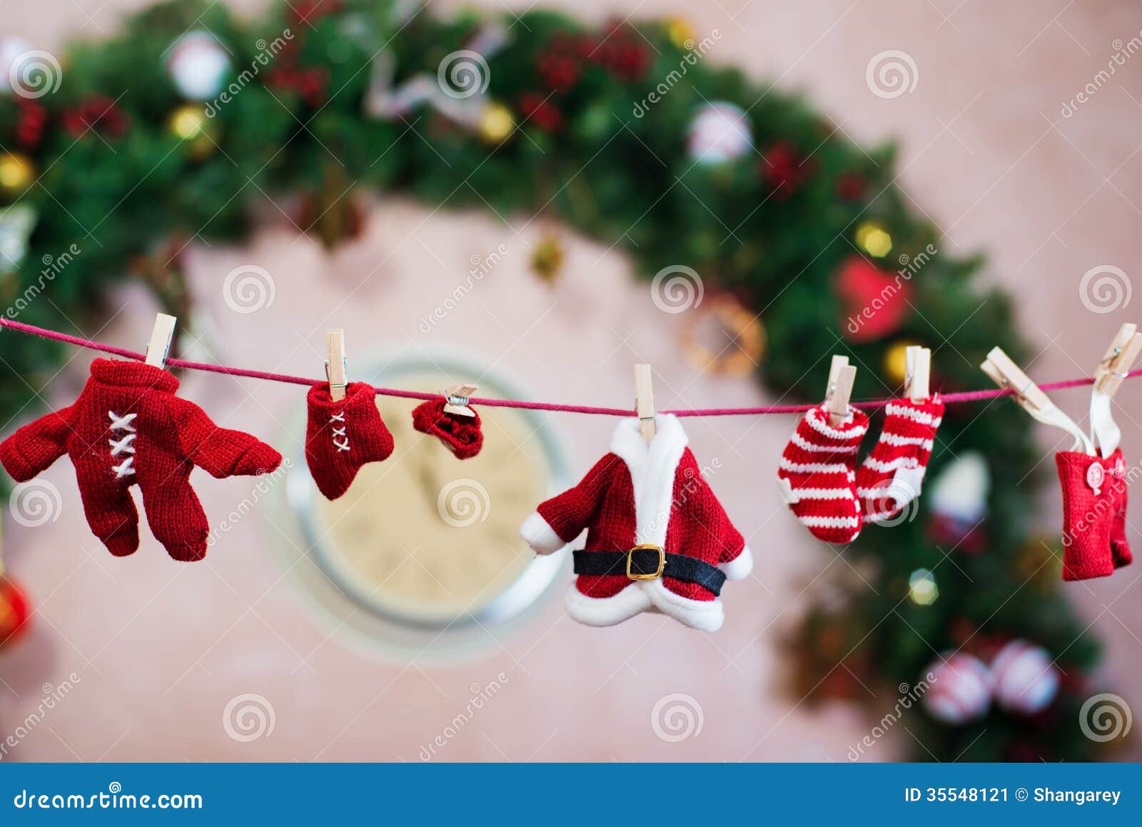 Santa S Clothes on the Clothesline Stock Image - Image of colorful ...