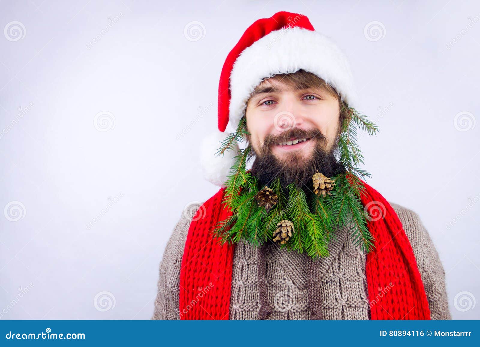 Santa`s decorated beard stock photo. Image of holiday - 80894116