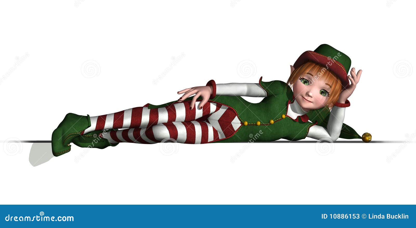 Santa S Elf Relaxes on an Edge Stock Illustration - Illustration of ...