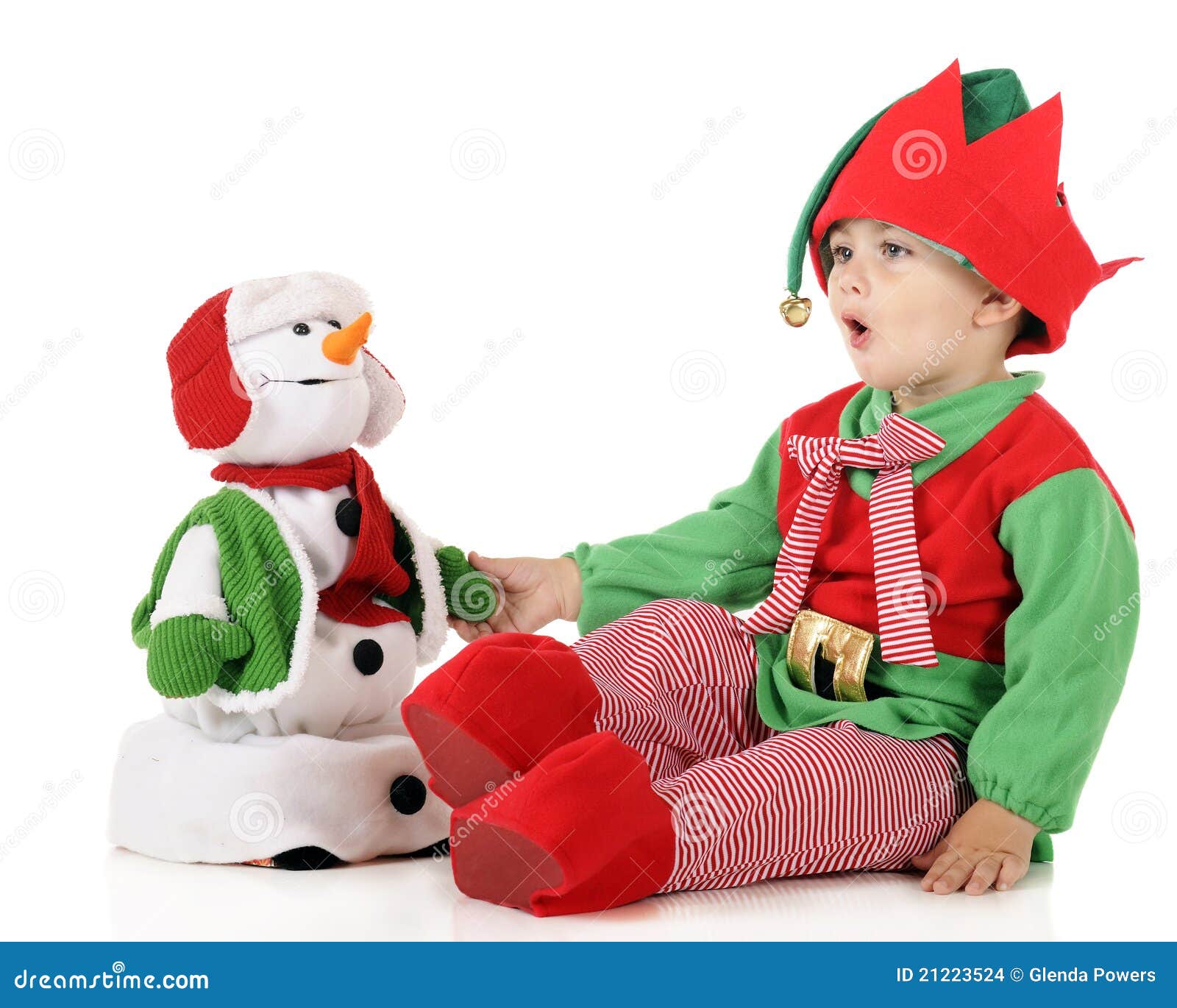 Santa S Elf Testing Toy Snowman Stock Photo - Image of cute, jingle ...