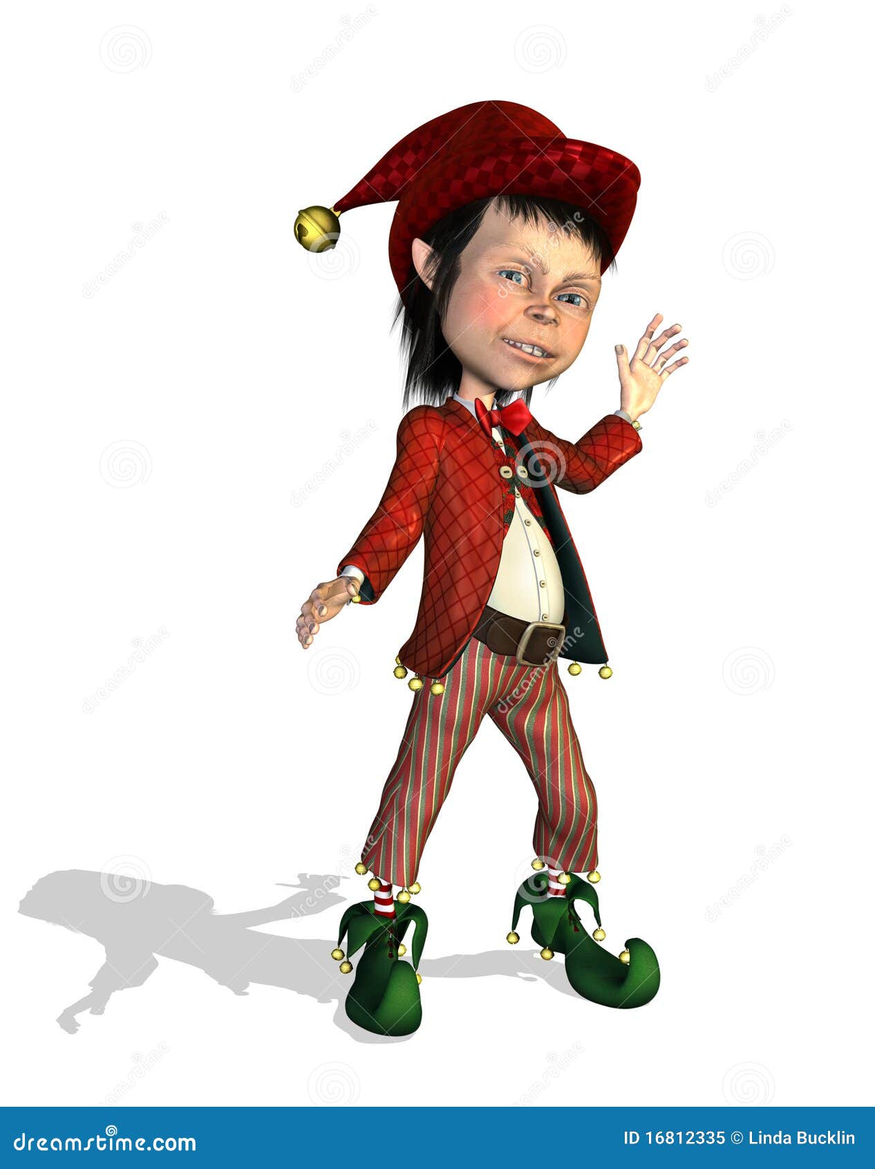 Santa s Elf Waving stock illustration. Illustration of friendly - 16812335