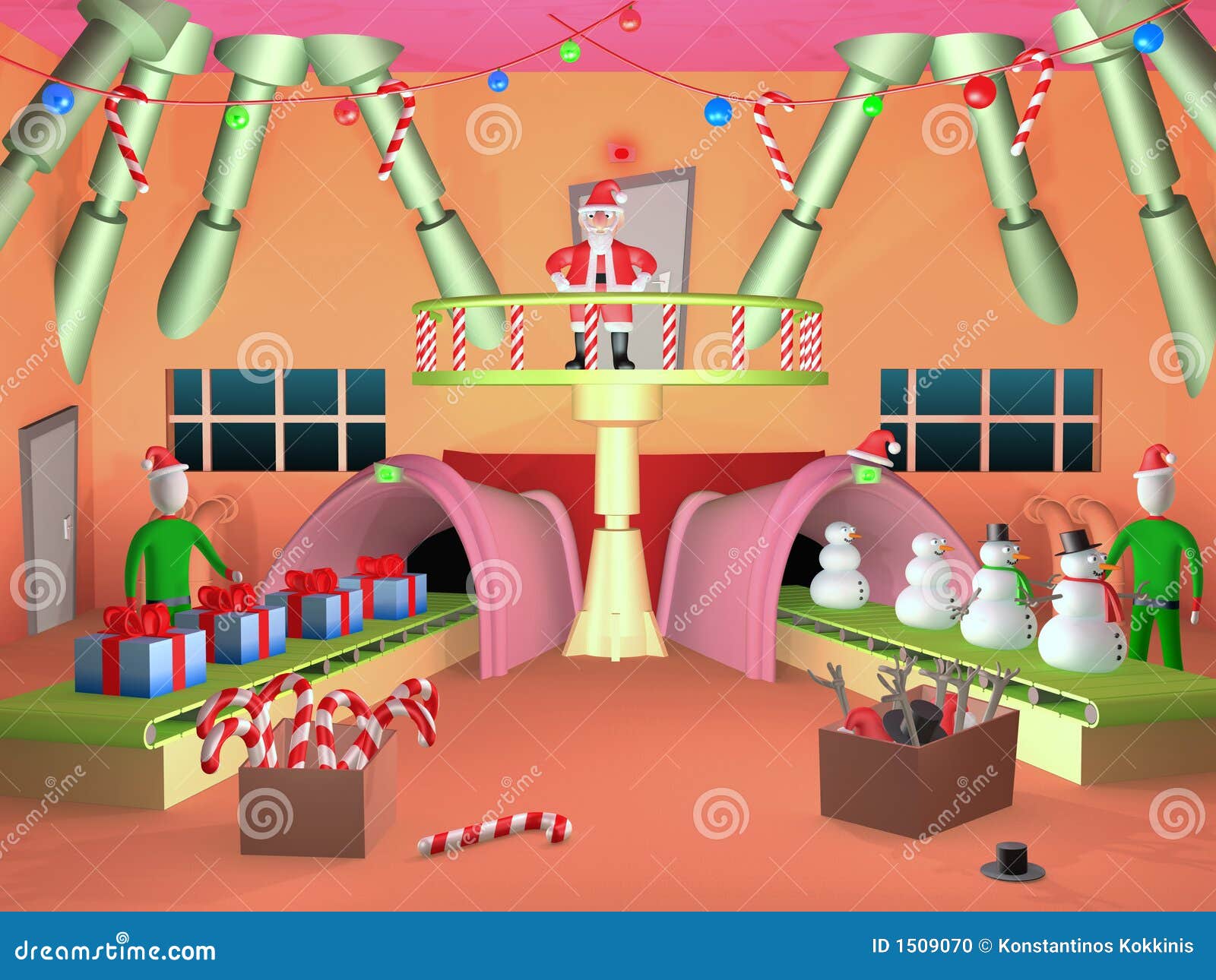 Santa s Factory stock illustration. Illustration of year - 1509070