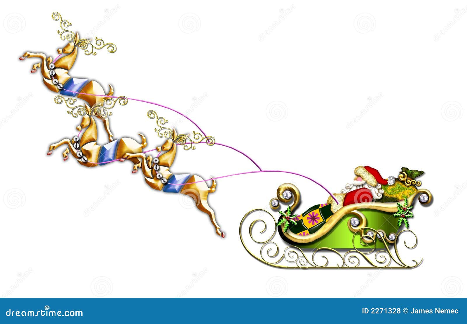 Santa s flight stock illustration. Illustration of merry - 2271328