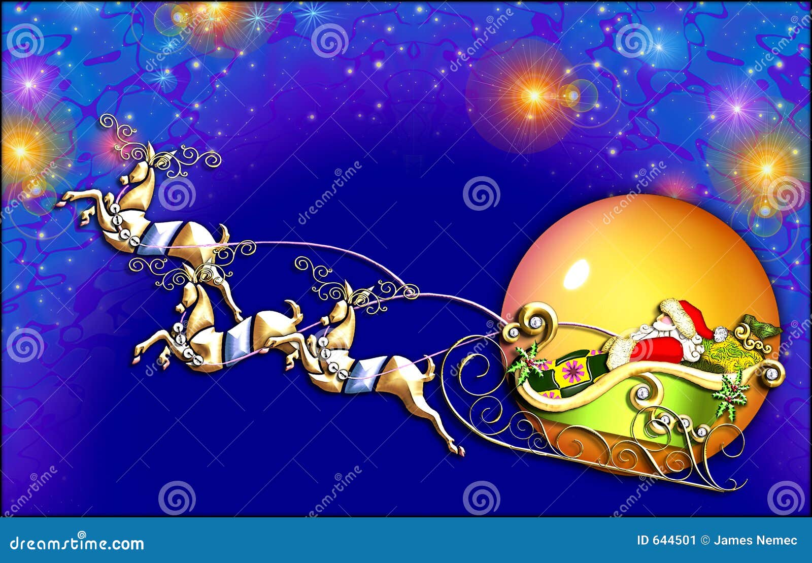 Santa s flight stock illustration. Illustration of santa - 644501