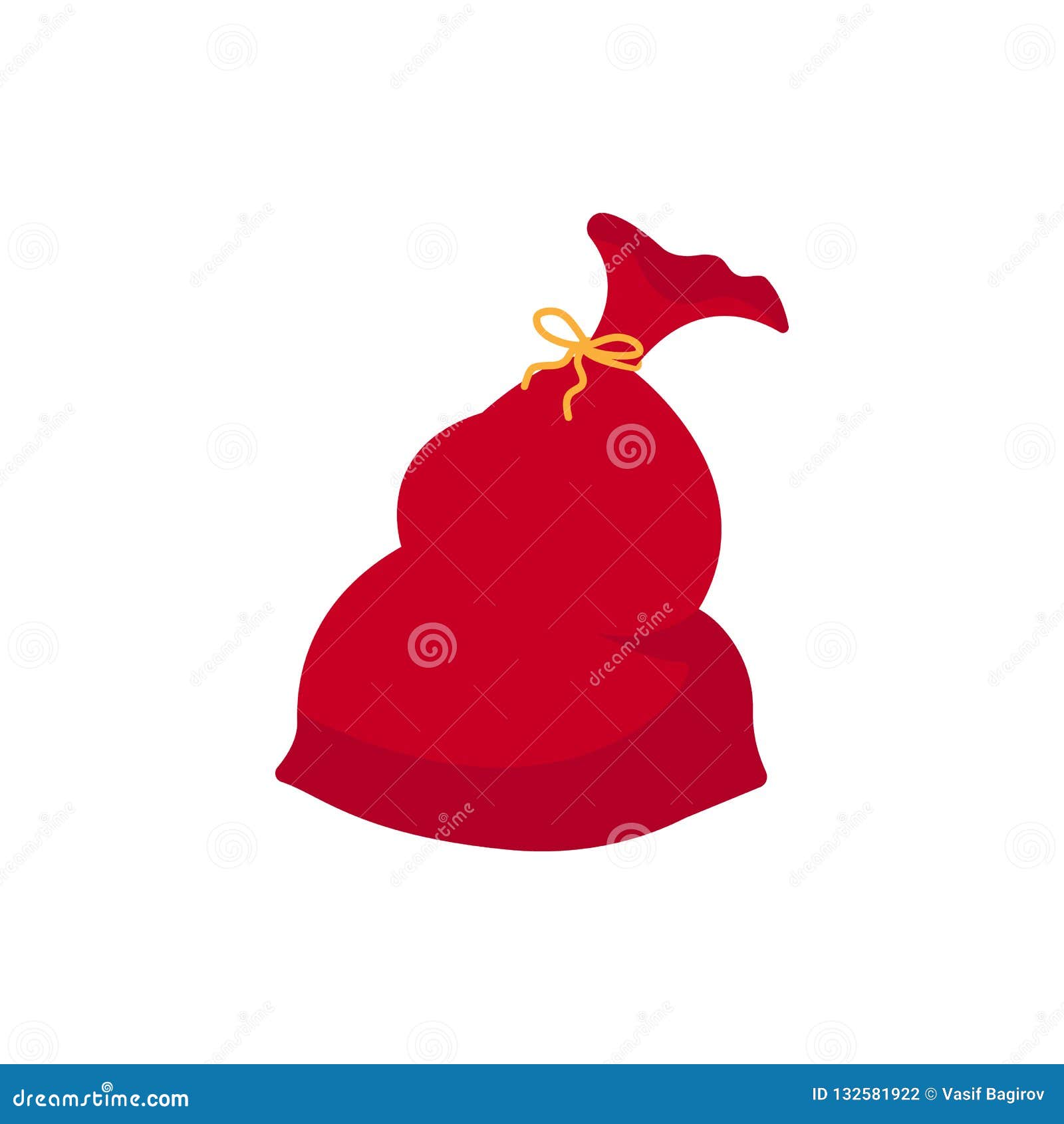 Santa`s Gifts bag stock vector. Illustration of color - 132581922