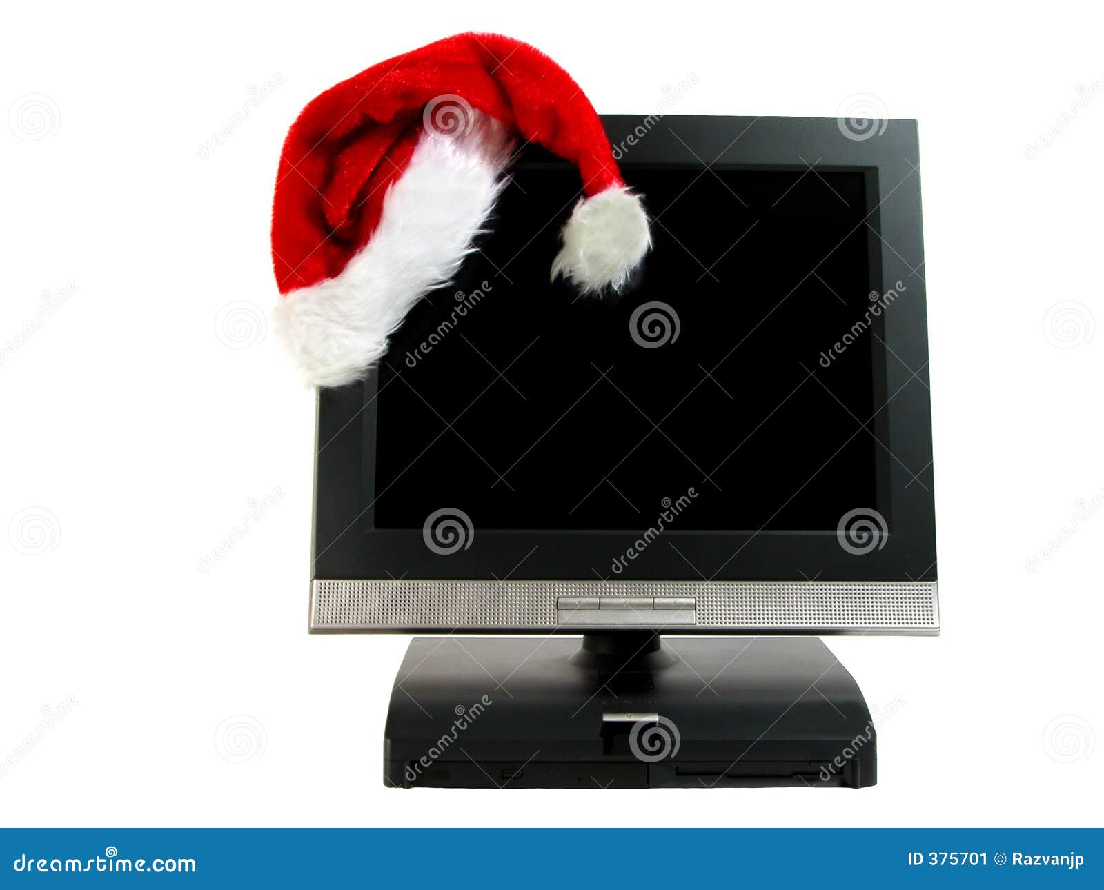 Santa S Hat on a Desktop Computer Stock Image - Image of clause, xmas ...
