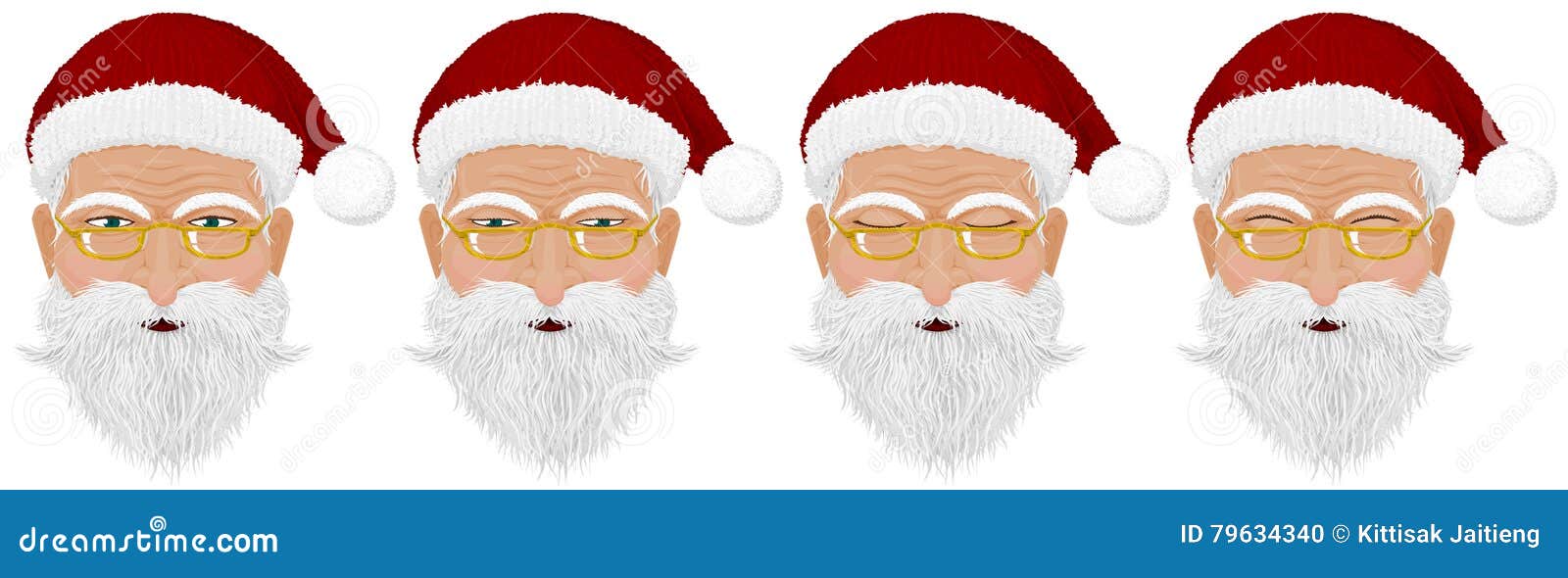 Santa s head stock vector. Illustration of emotion, close - 79634340
