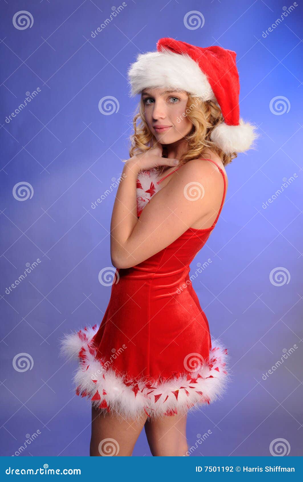 Santa s helper stock photo. Image of pretty, female, blond - 7501192